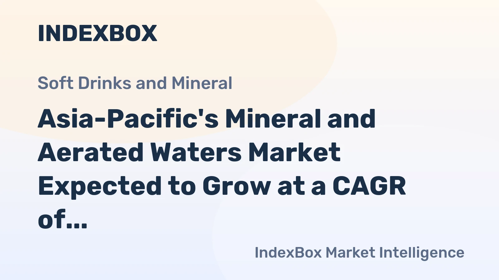 Asia-Pacific's Mineral and Aerated Waters Market Expected to Grow at a CAGR of +1.4% from 2024 to 2035