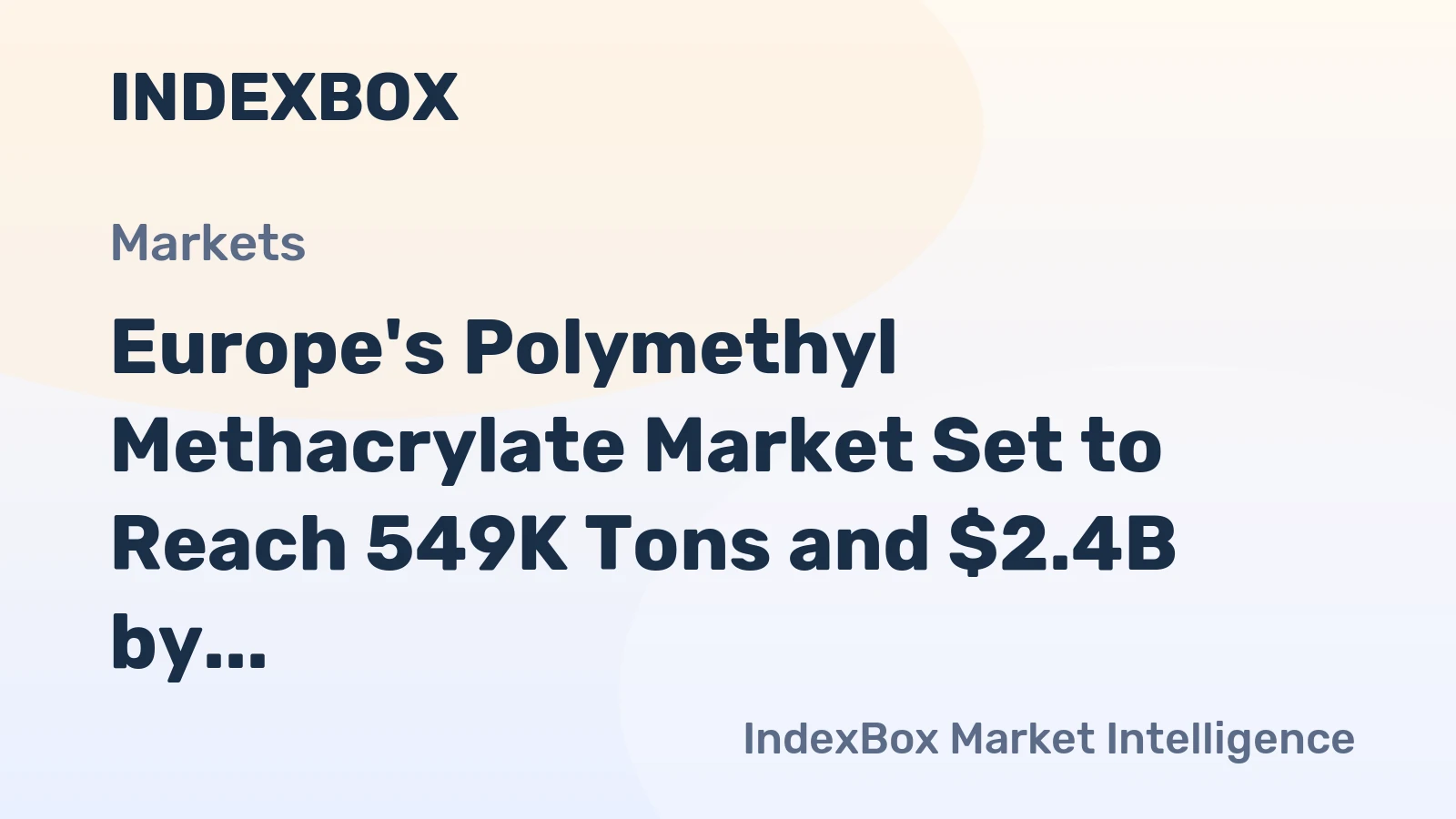 Europe's Polymethyl Methacrylate Market Set to Reach 549K Tons and $2.4B by 2035