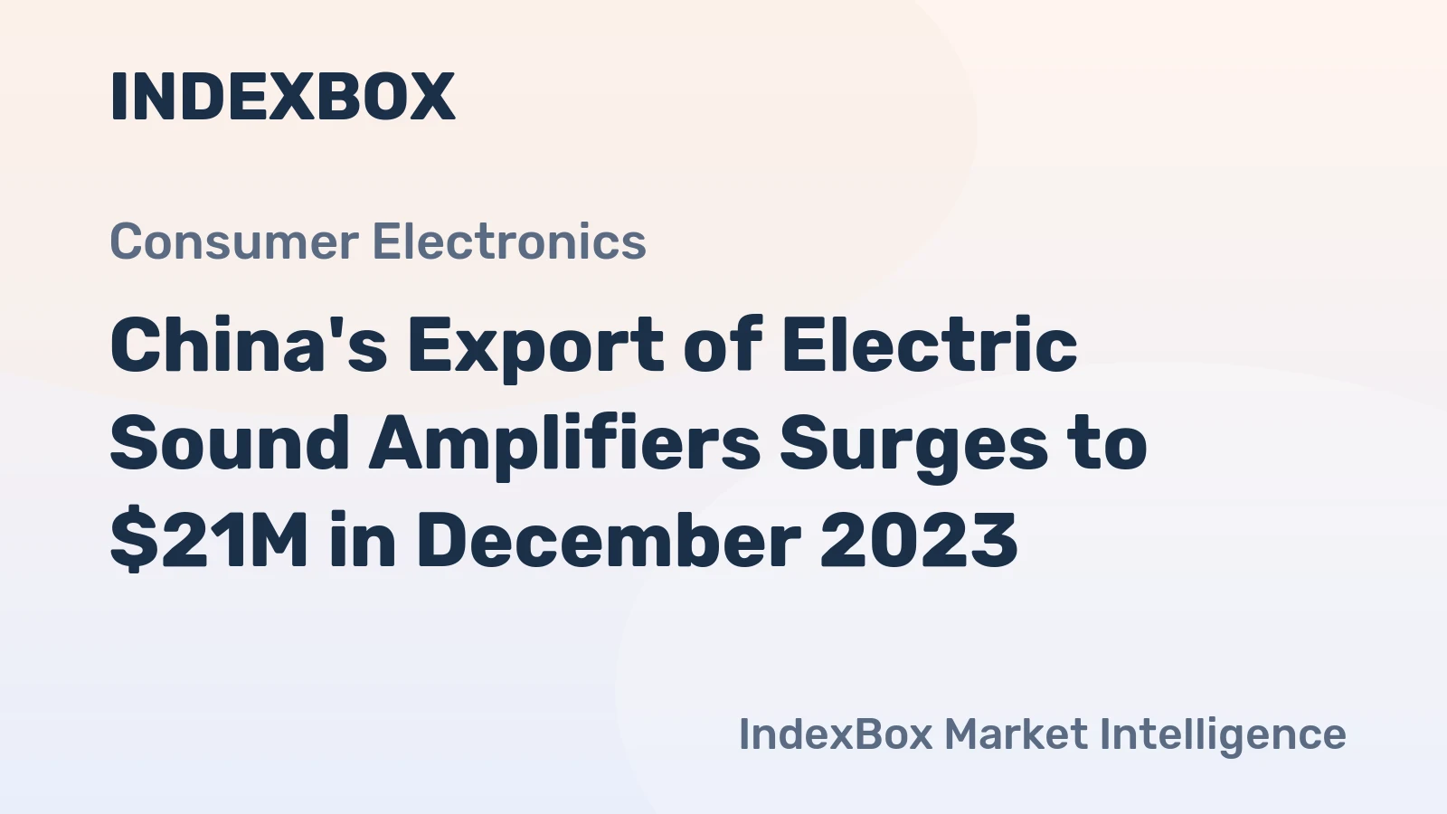 China's Export of Electric Sound Amplifiers Surges to $21M in December 2023