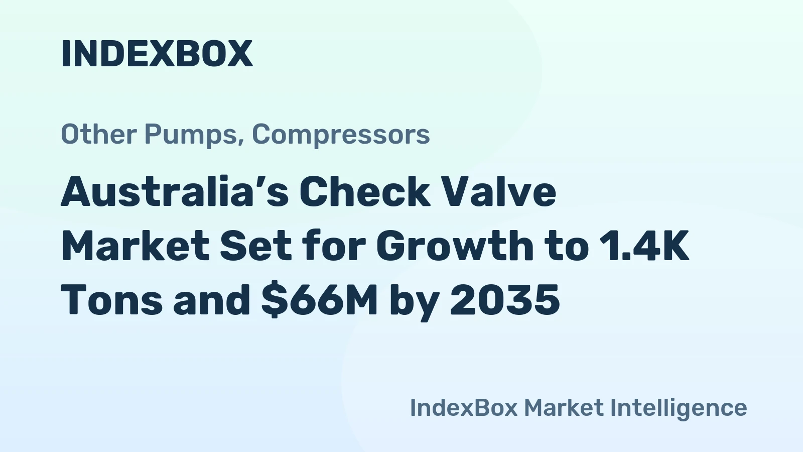 Australia’s Check Valve Market Set for Growth to 1.4K Tons and $66M by 2035