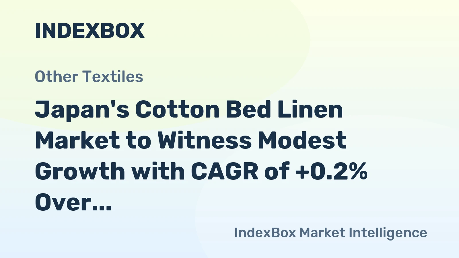 Japan's Cotton Bed Linen Market to Witness Modest Growth with CAGR of +0.2% Over Next Decade