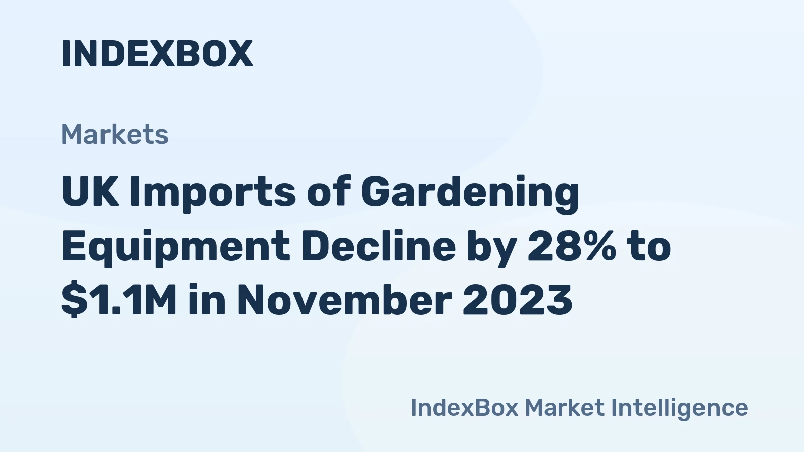 UK Imports of Gardening Equipment Decline by 28% to $1.1M in November 2023