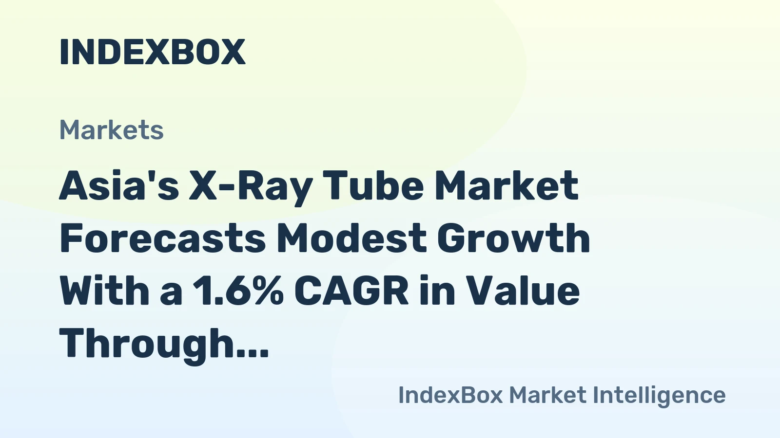 Asia's X-Ray Tube Market Forecasts Modest Growth With a 1.6% CAGR in Value Through 2035