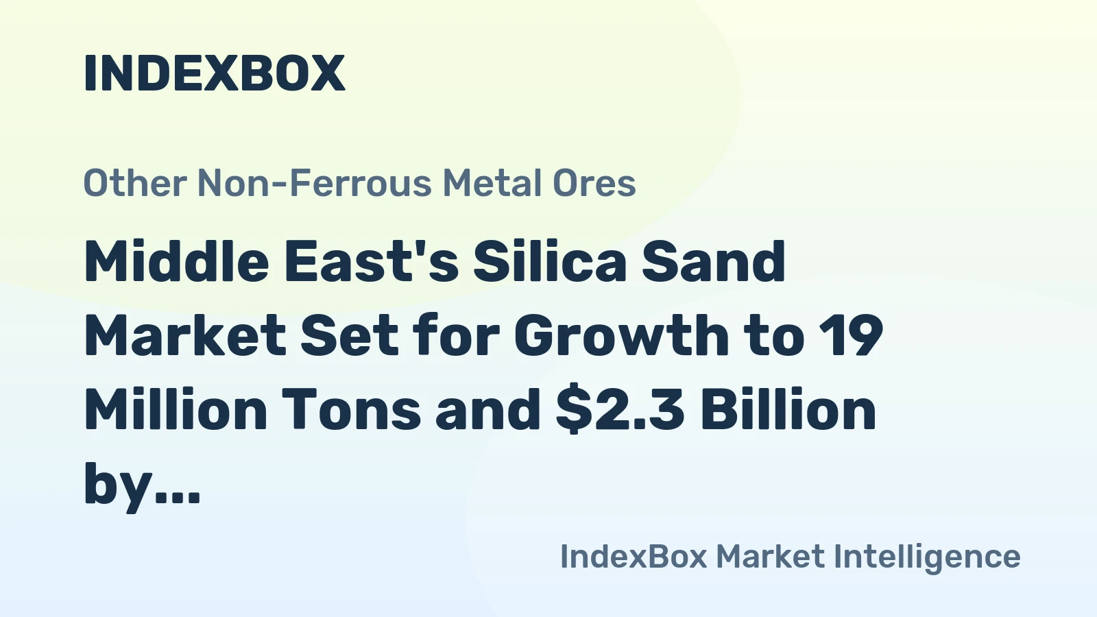 Middle East's Silica Sand Market Set for Growth to 19 Million Tons and $2.3 Billion by 2035