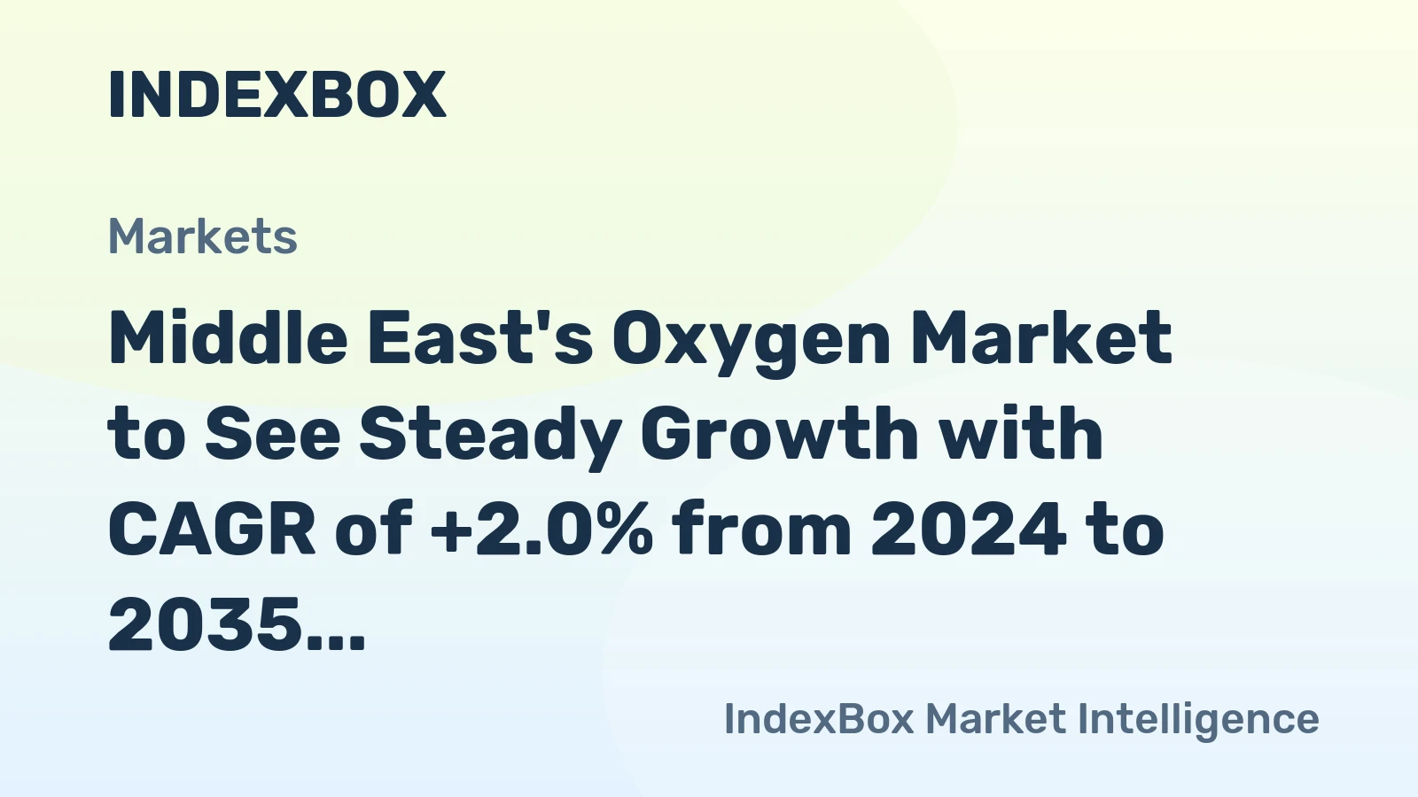 Middle East's Oxygen Market to See Steady Growth with CAGR of +2.0% from 2024 to 2035