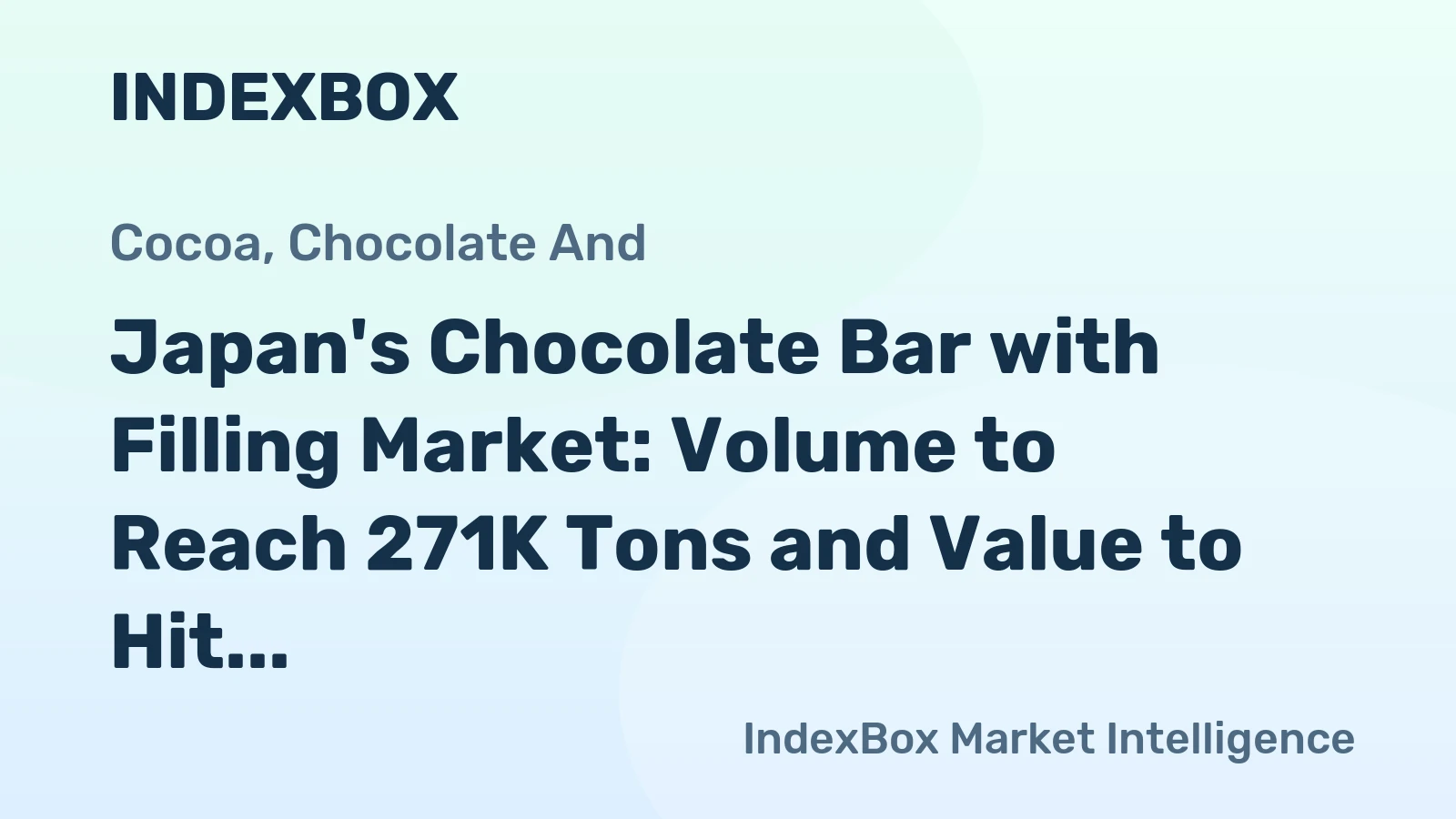 Japan's Chocolate Bar with Filling Market: Volume to Reach 271K Tons and Value to Hit $3.8B by 2035