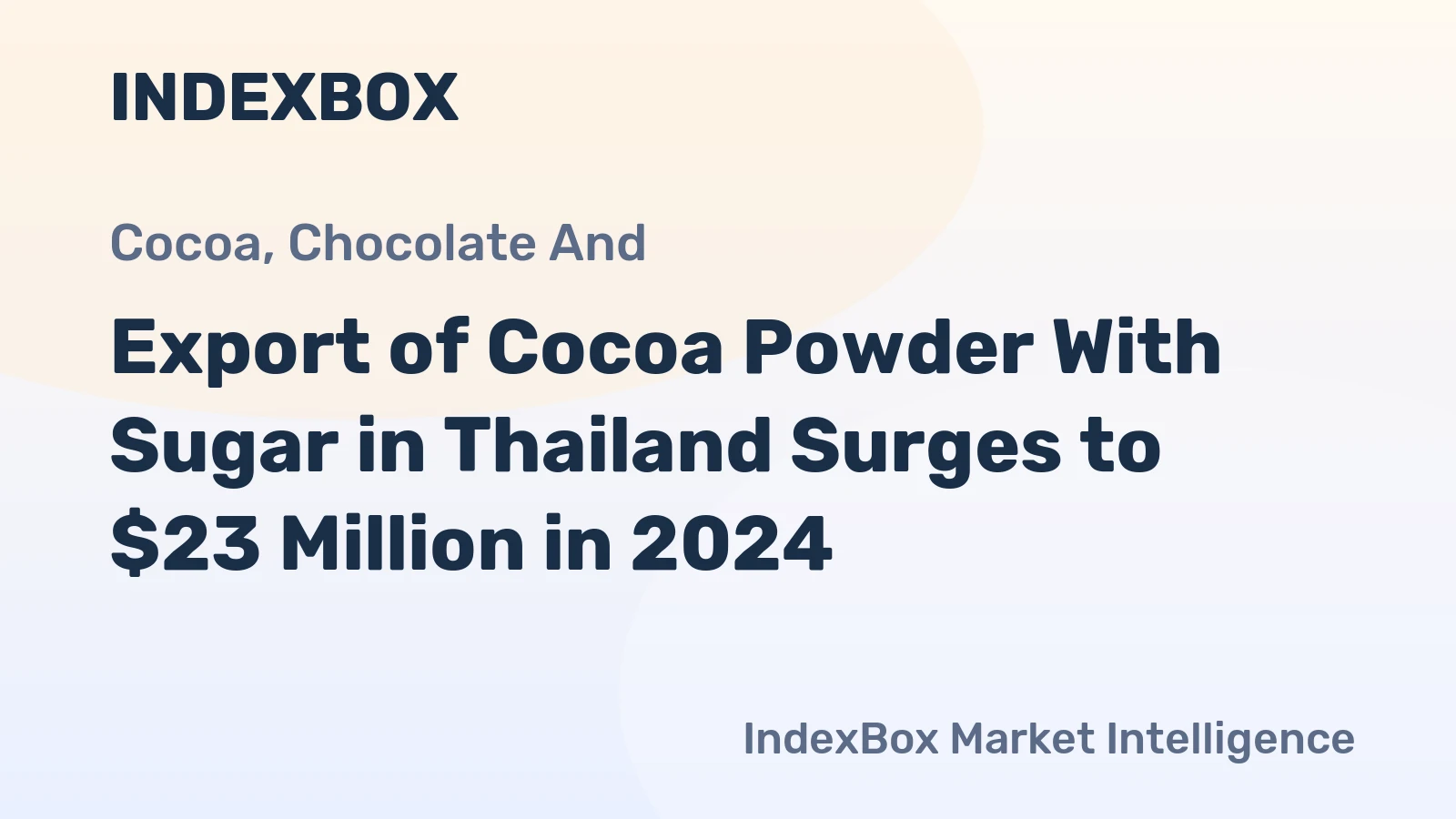 Export of Cocoa Powder With Sugar in Thailand Surges to $23 Million in 2024