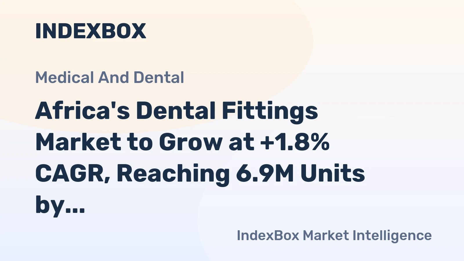 Africa's Dental Fittings Market to Grow at +1.8% CAGR, Reaching 6.9M Units by 2035