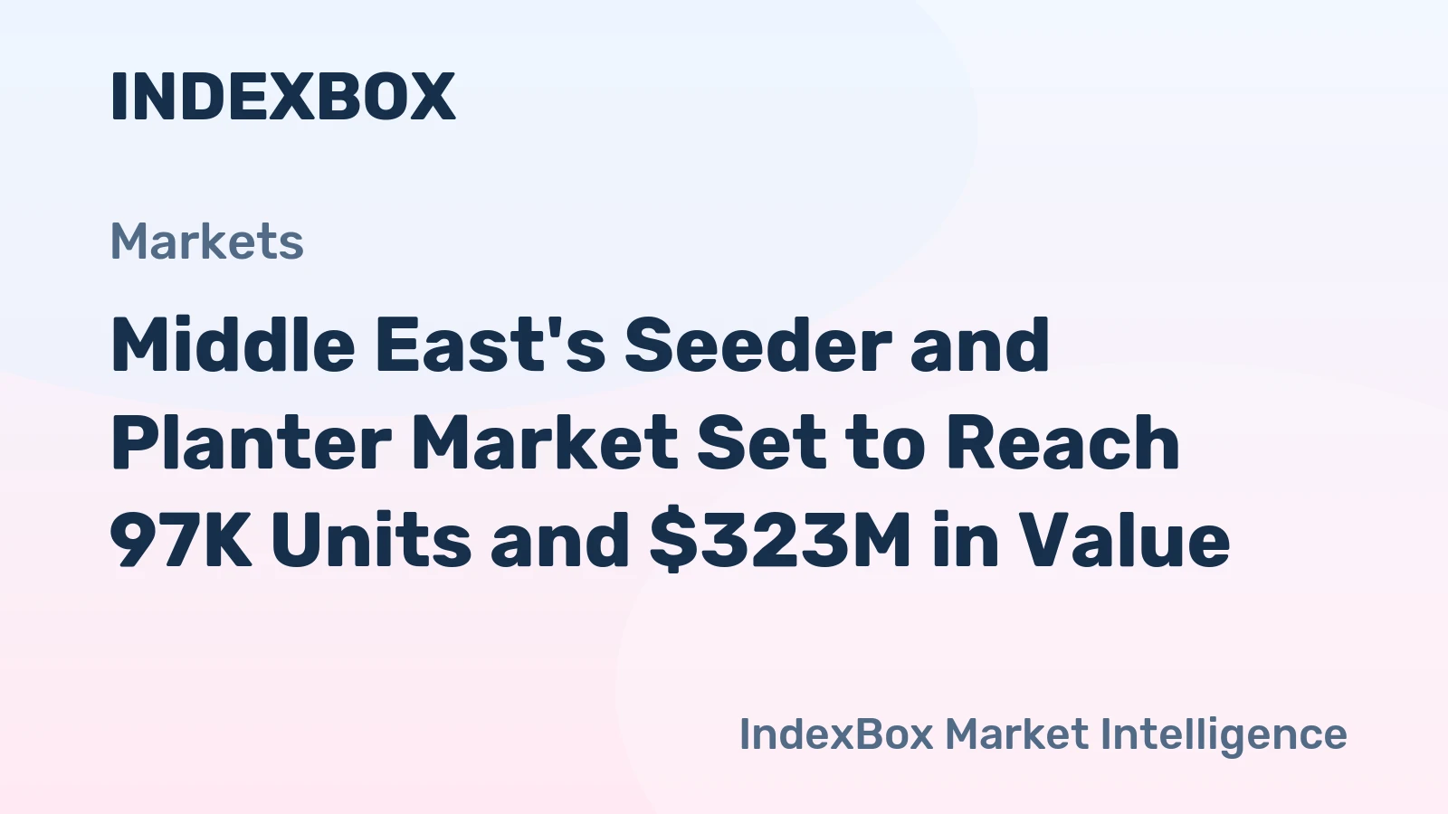 Middle East's Seeder and Planter Market Set to Reach 97K Units and $323M in Value