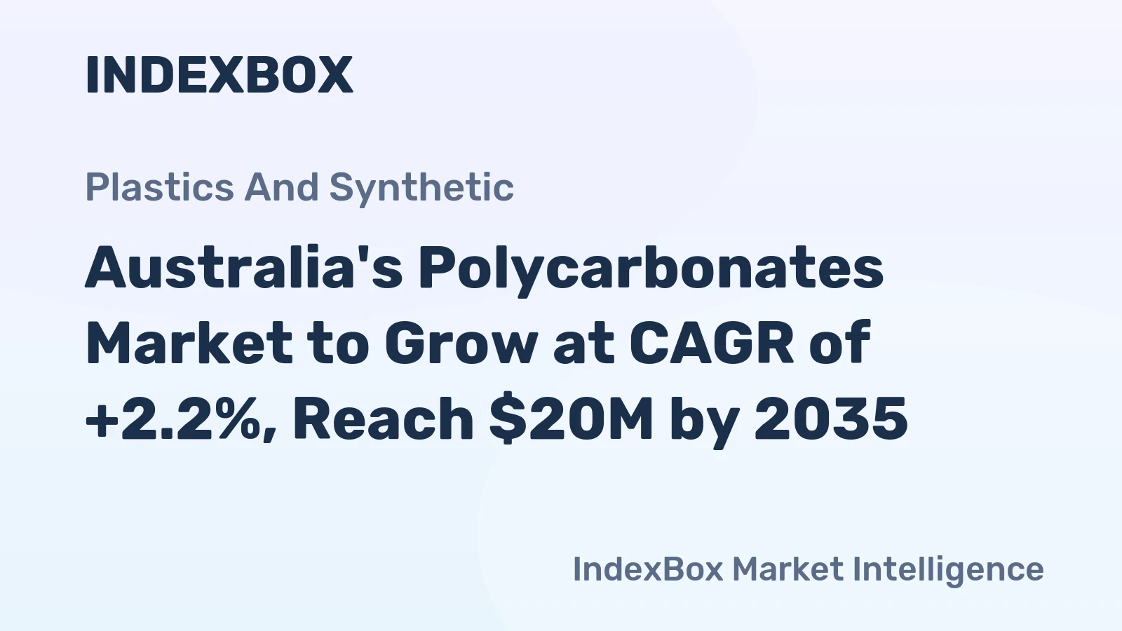 Australia's Polycarbonates Market to Grow at CAGR of +2.2%, Reach $20M by 2035