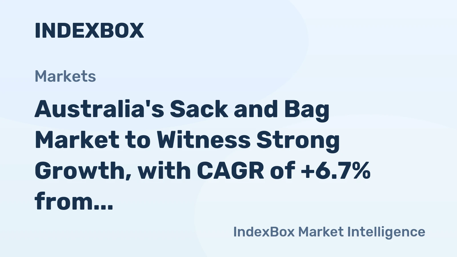 Australia's Sack and Bag Market to Witness Strong Growth, with CAGR of +6.7% from 2024 to 2035