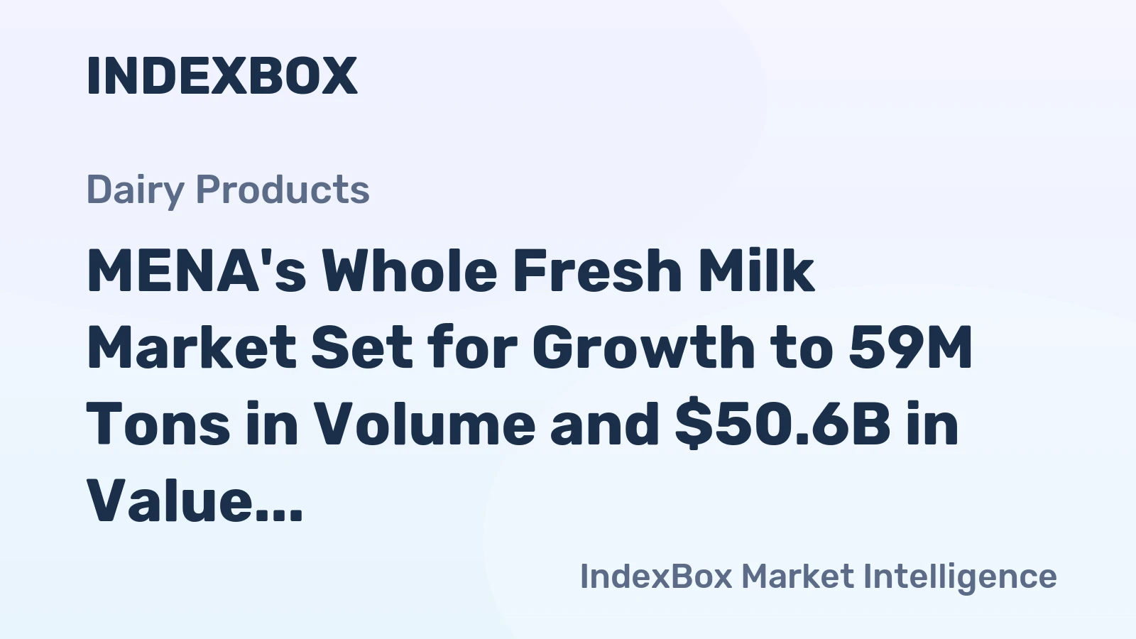 MENA's Whole Fresh Milk Market Set for Growth to 59M Tons in Volume and $50.6B in Value