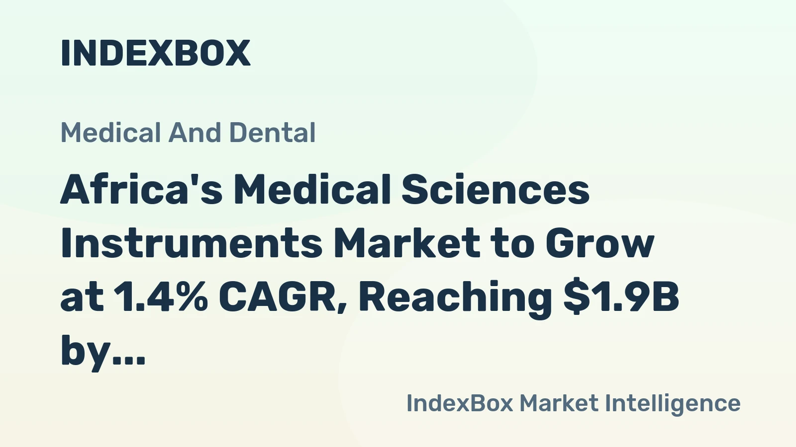 Africa's Medical Sciences Instruments Market to Grow at 1.4% CAGR, Reaching $1.9B by 2035
