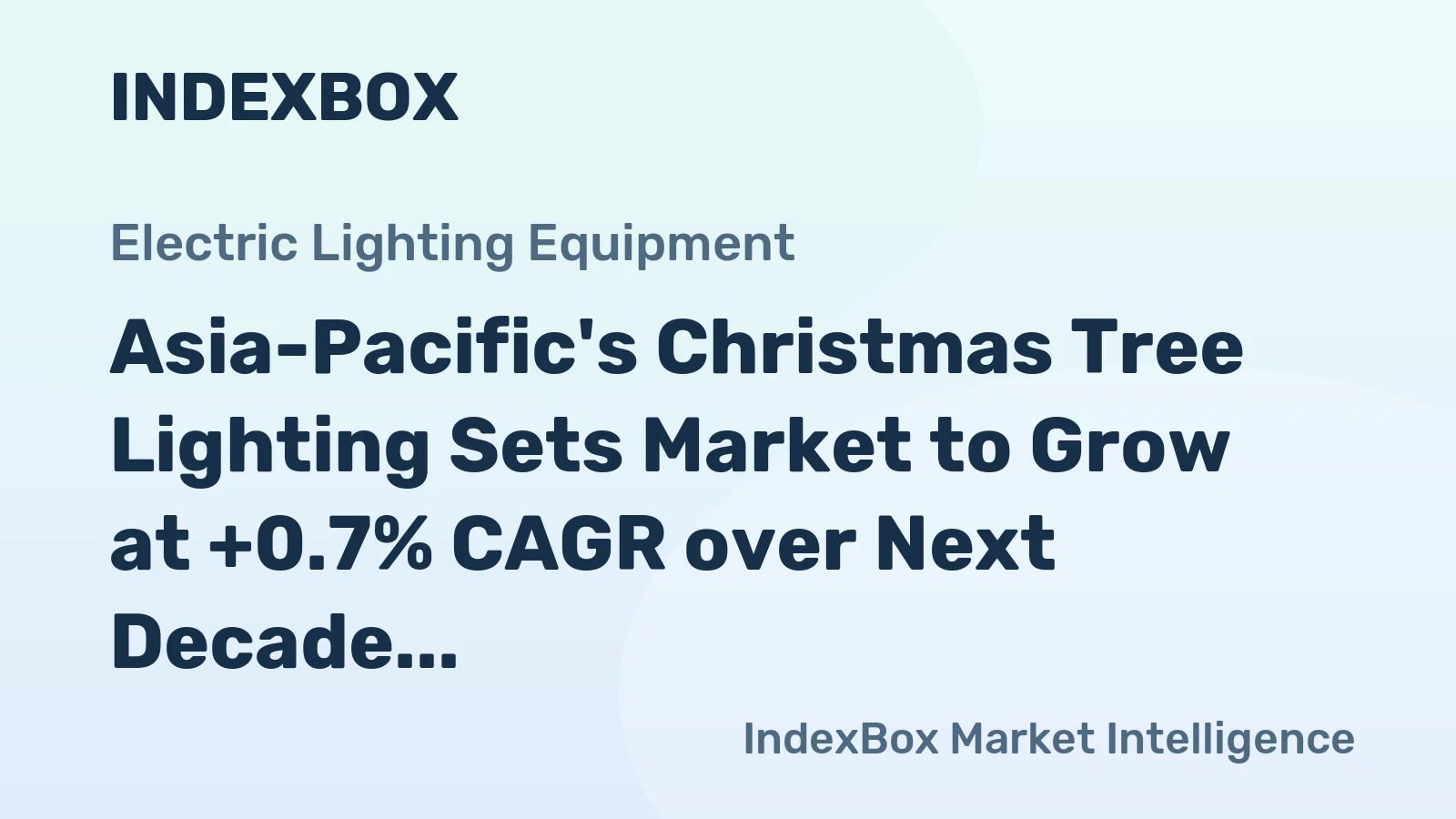 Asia-Pacific's Christmas Tree Lighting Sets Market to Grow at +0.7% CAGR over Next Decade