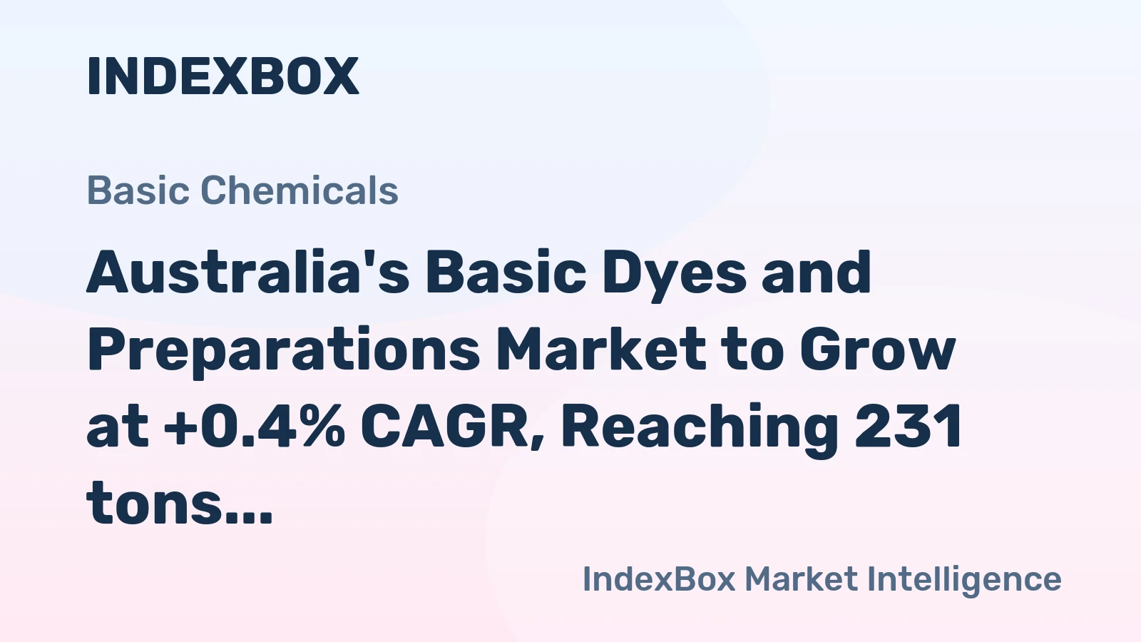 Australia's Basic Dyes and Preparations Market to Grow at +0.4% CAGR, Reaching 231 tons by 2035