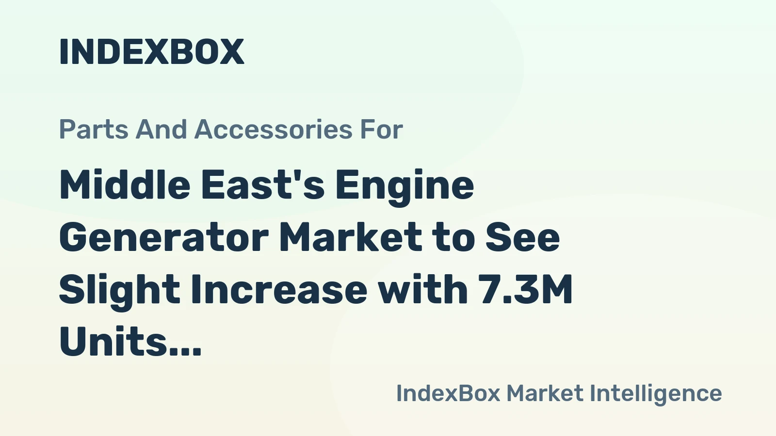 Middle East's Engine Generator Market to See Slight Increase with 7.3M Units and $526M Value by 2035
