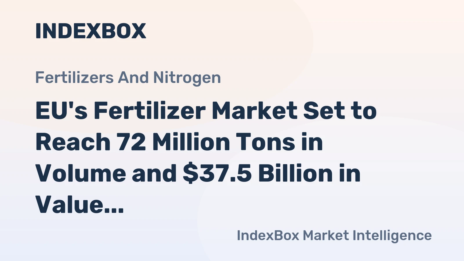 EU's Fertilizer Market Set to Reach 72 Million Tons in Volume and $37.5 Billion in Value by 2035