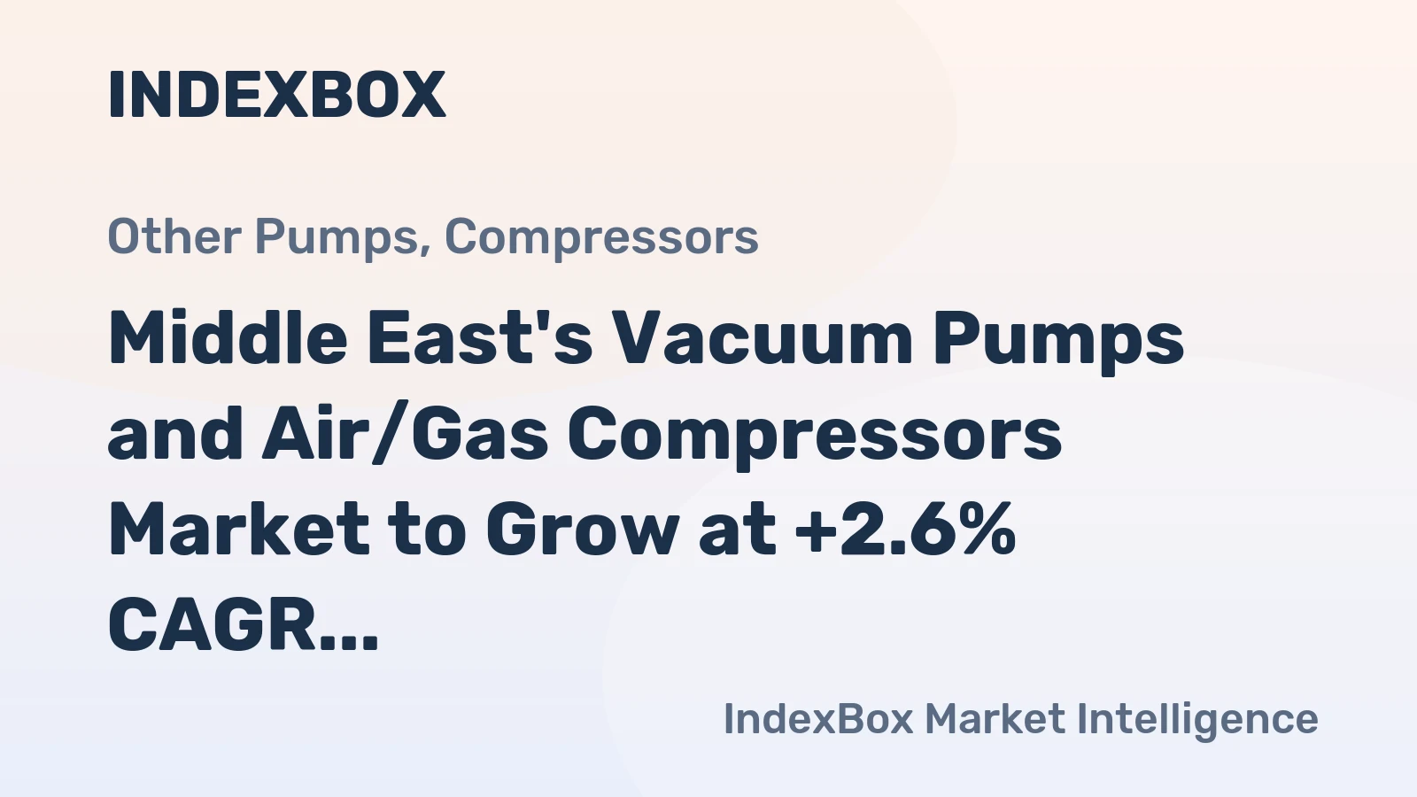 Middle East's Vacuum Pumps and Air/Gas Compressors Market to Grow at +2.6% CAGR, Reaching $4.7B by 2035