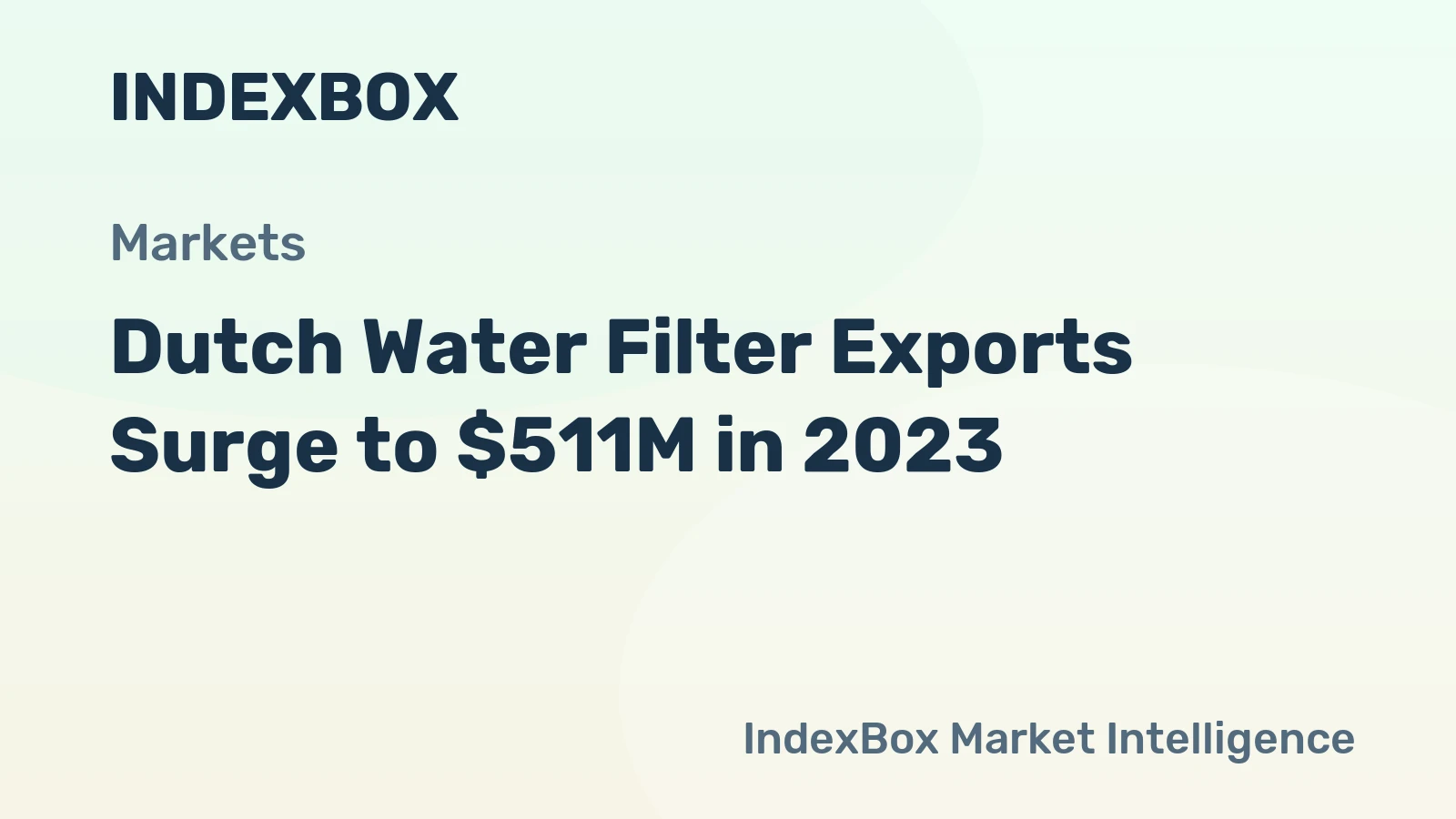 Dutch Water Filter Exports Surge to $511M in 2023