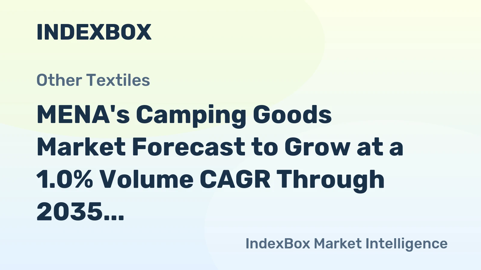 MENA's Camping Goods Market Forecast to Grow at a 1.0% Volume CAGR Through 2035