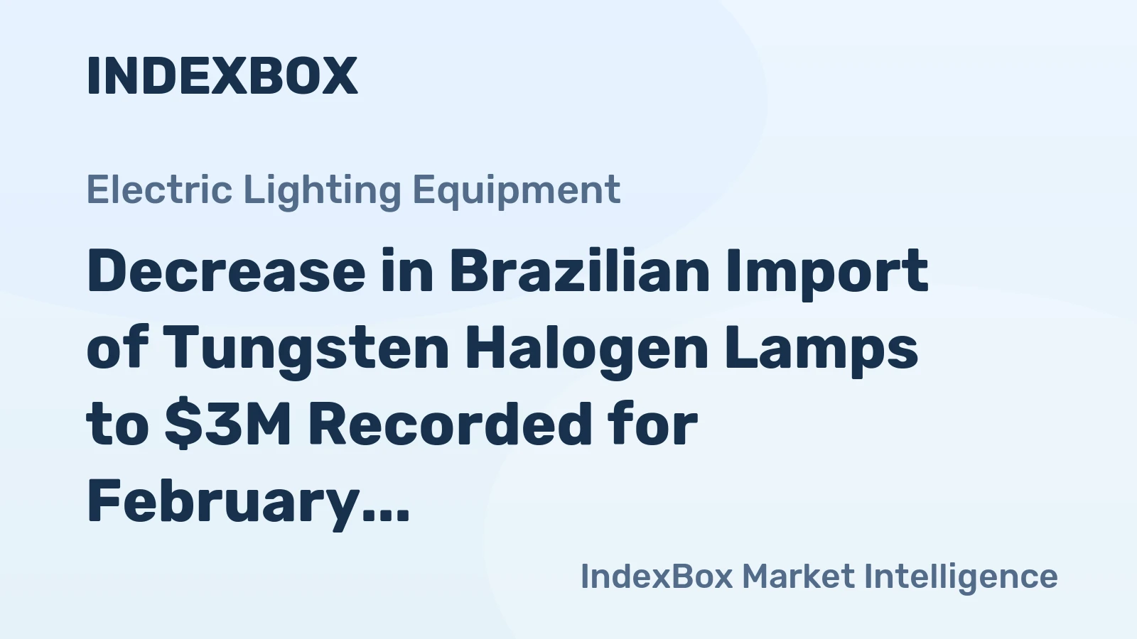 Decrease in Brazilian Import of Tungsten Halogen Lamps to $3M Recorded for February 2024