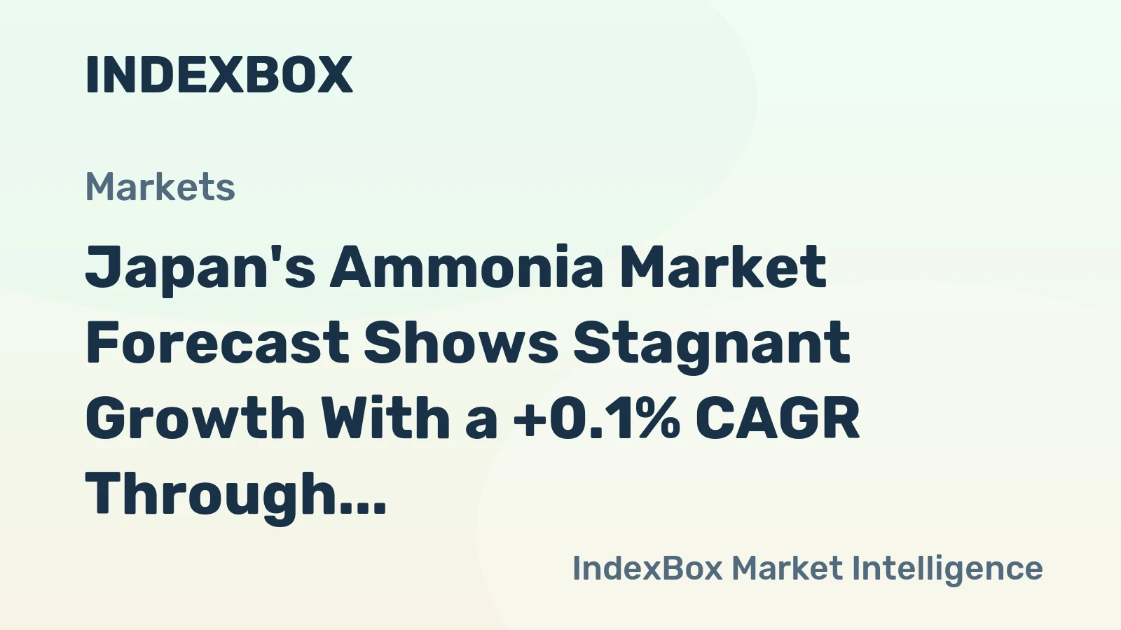 Japan's Ammonia Market Forecast Shows Stagnant Growth With a +0.1% CAGR Through 2035