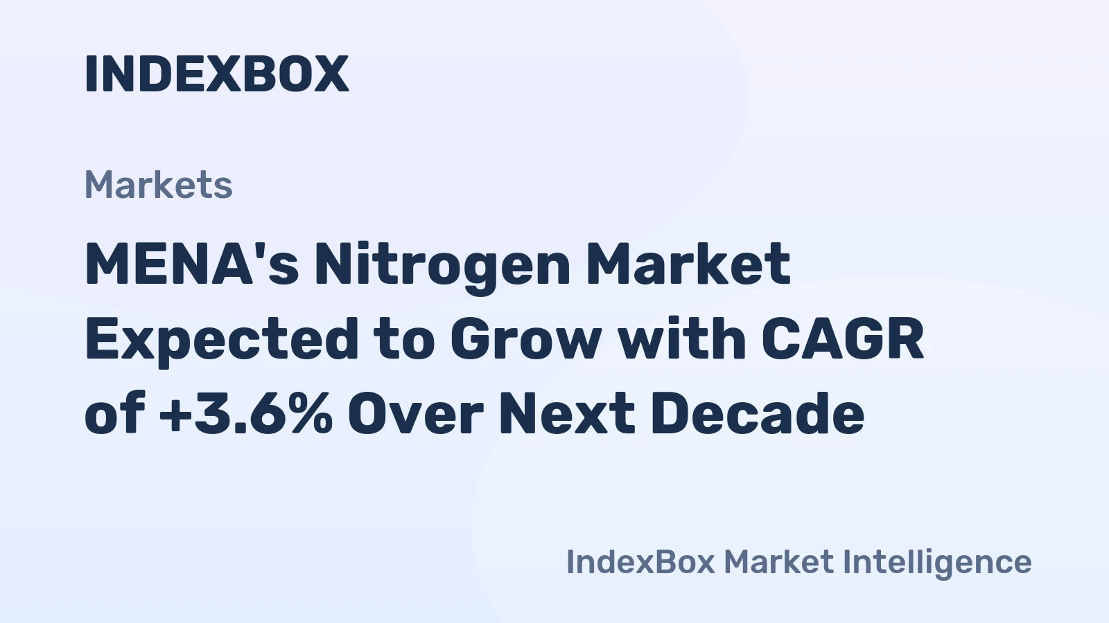 MENA's Nitrogen Market Expected to Grow with CAGR of +3.6% Over Next Decade