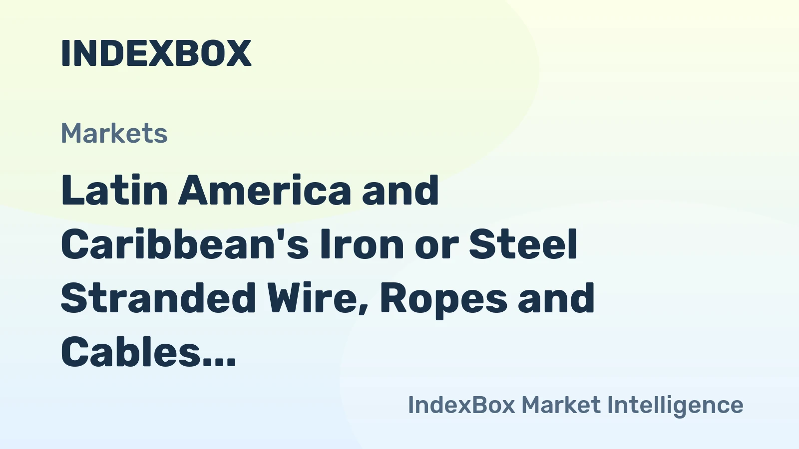 Latin America and Caribbean's Iron or Steel Stranded Wire, Ropes and Cables Market to Reach 990K Tons and $2.4B by 2035