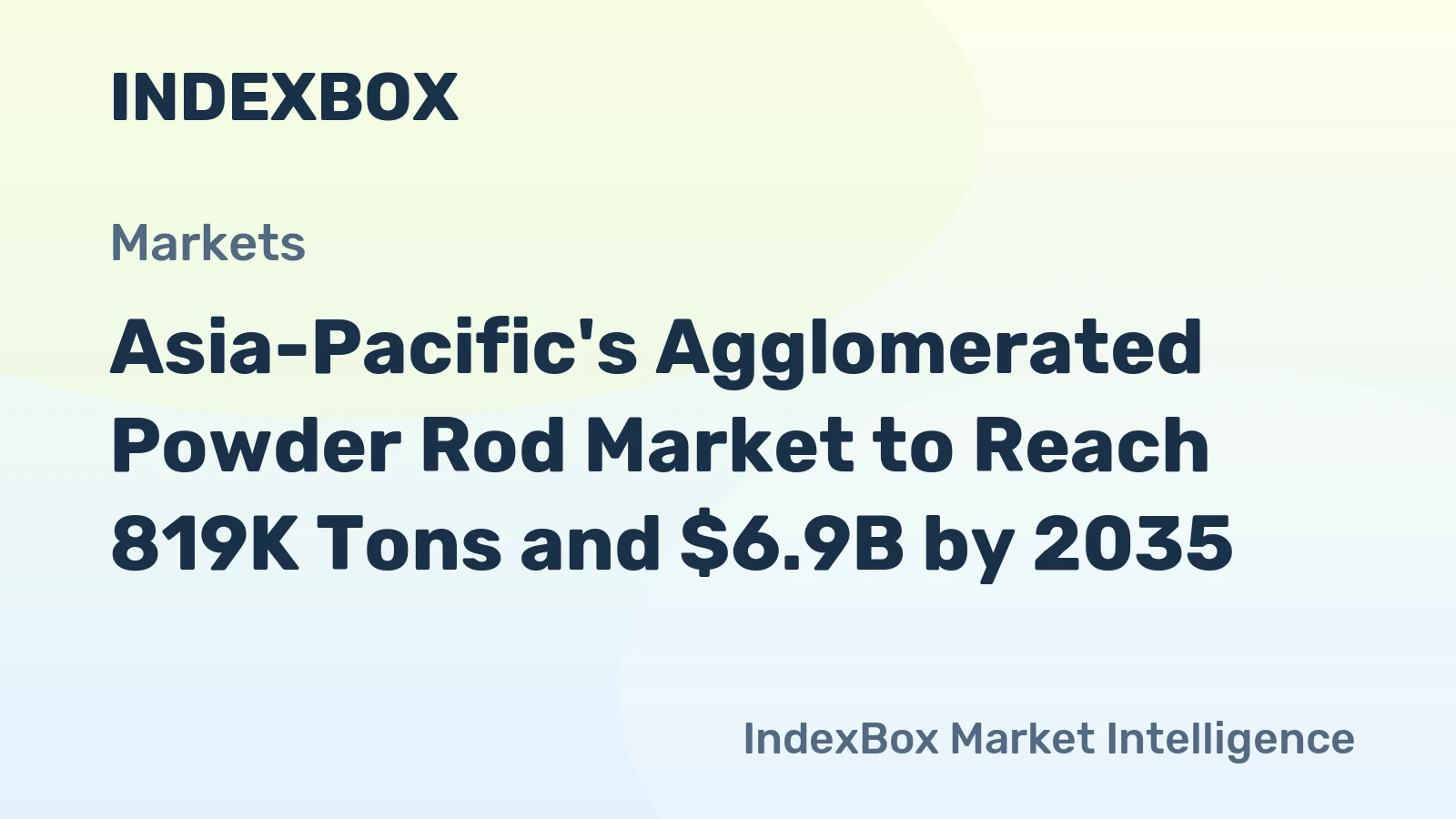 Asia-Pacific's Agglomerated Powder Rod Market to Reach 819K Tons and $6.9B by 2035