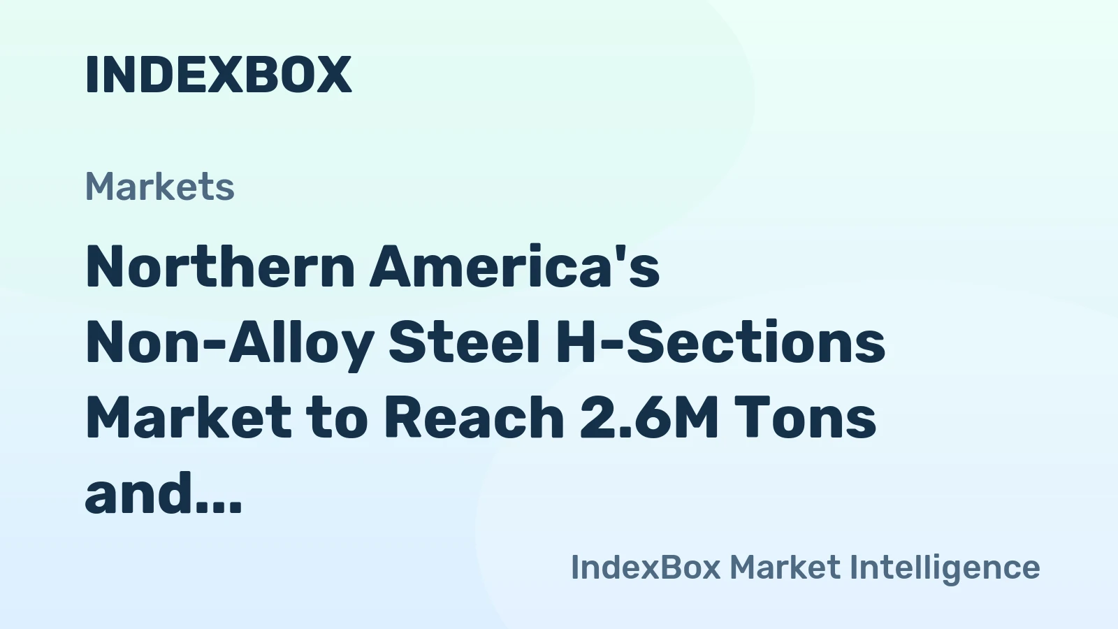 Northern America's Non-Alloy Steel H-Sections Market to Reach 2.6M Tons and $3.3B by 2035