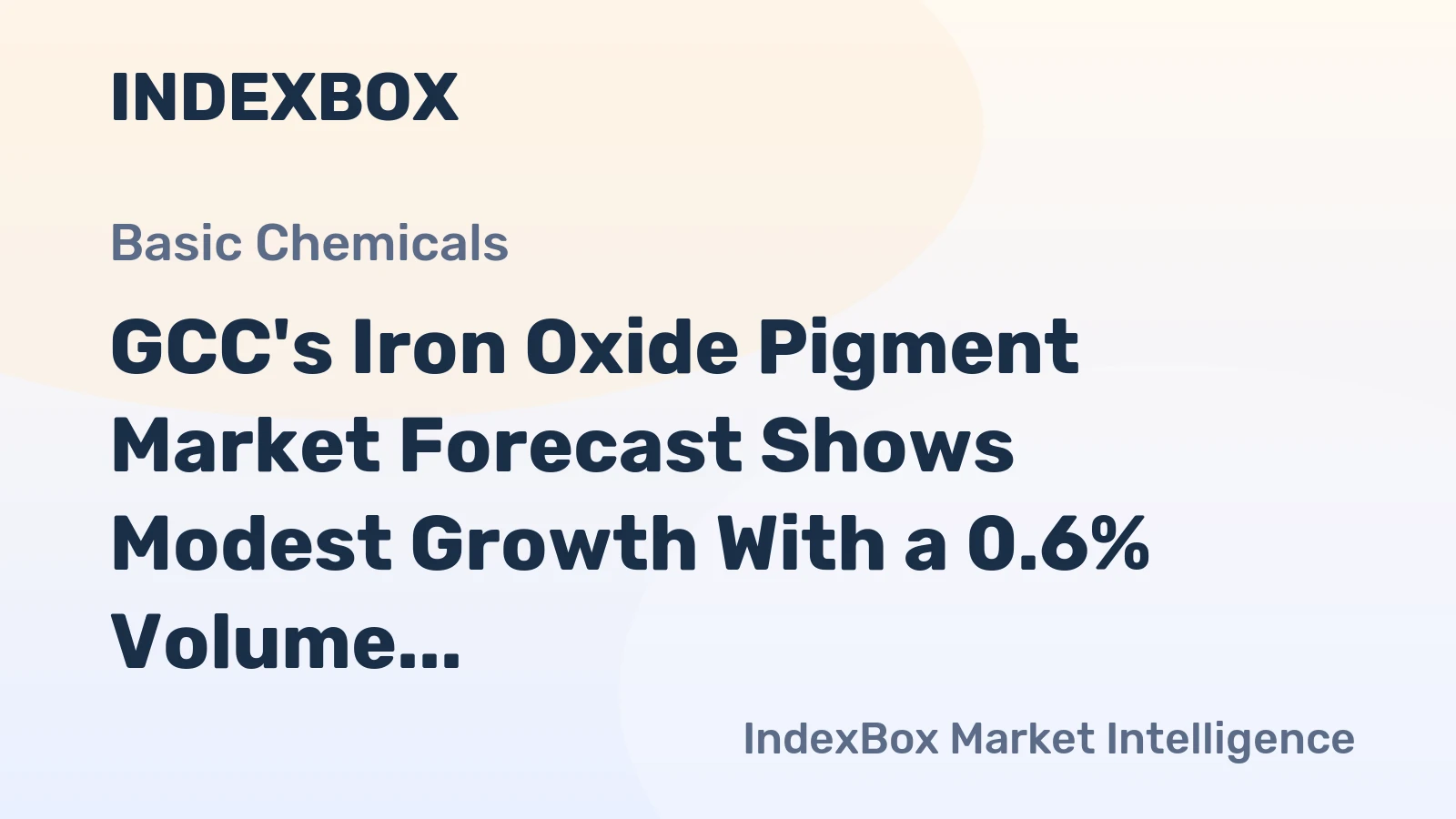 GCC's Iron Oxide Pigment Market Forecast Shows Modest Growth With a 0.6% Volume CAGR Through 2035