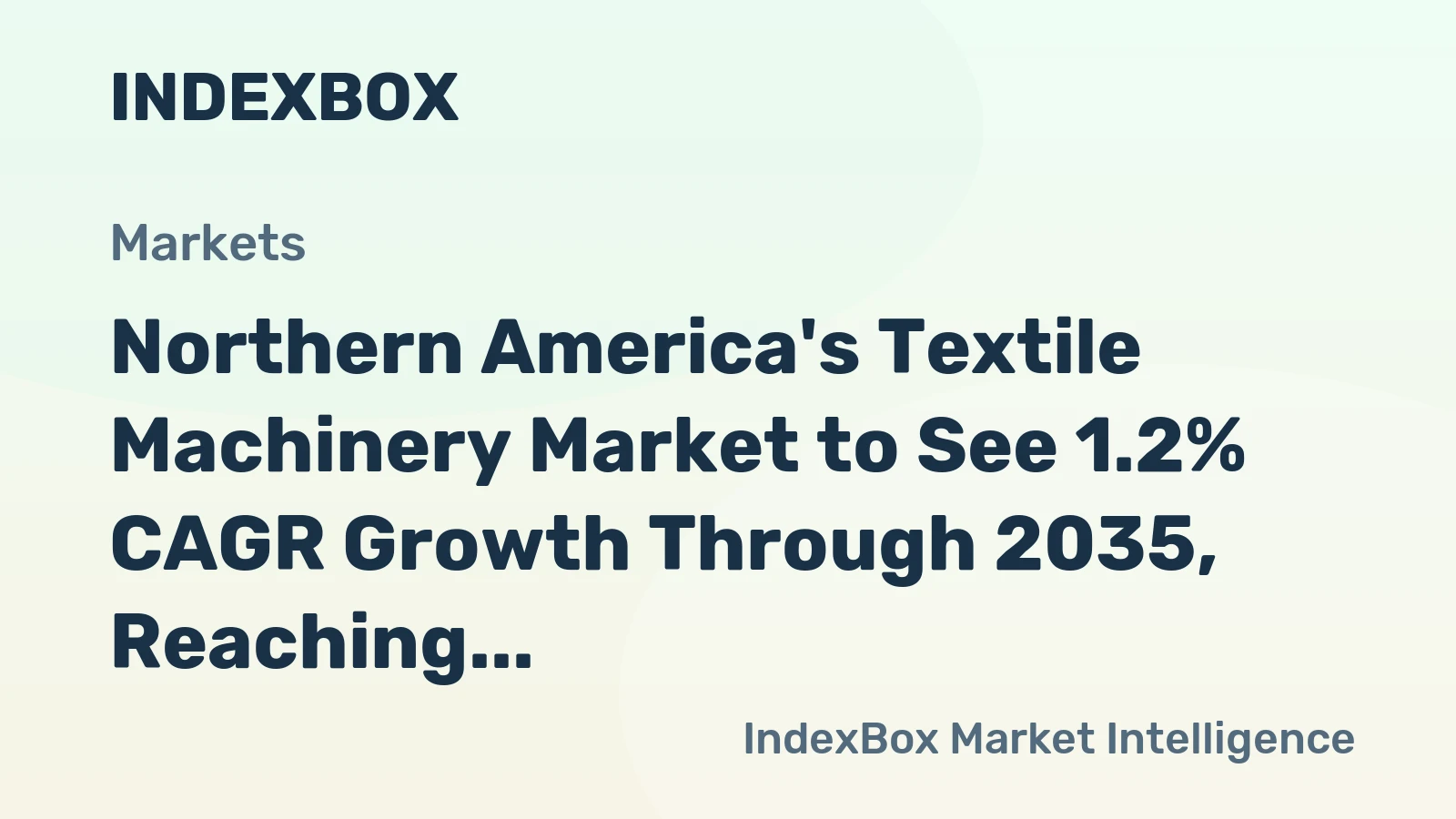 Northern America's Textile Machinery Market to See 1.2% CAGR Growth Through 2035, Reaching $27B
