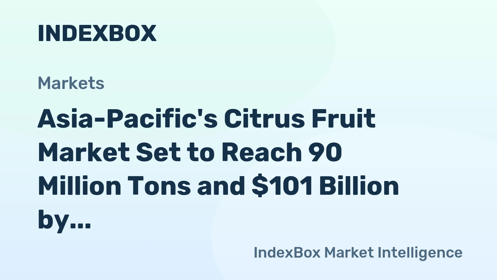 Asia-Pacific's Citrus Fruit Market Set to Reach 90 Million Tons and $101 Billion by 2035