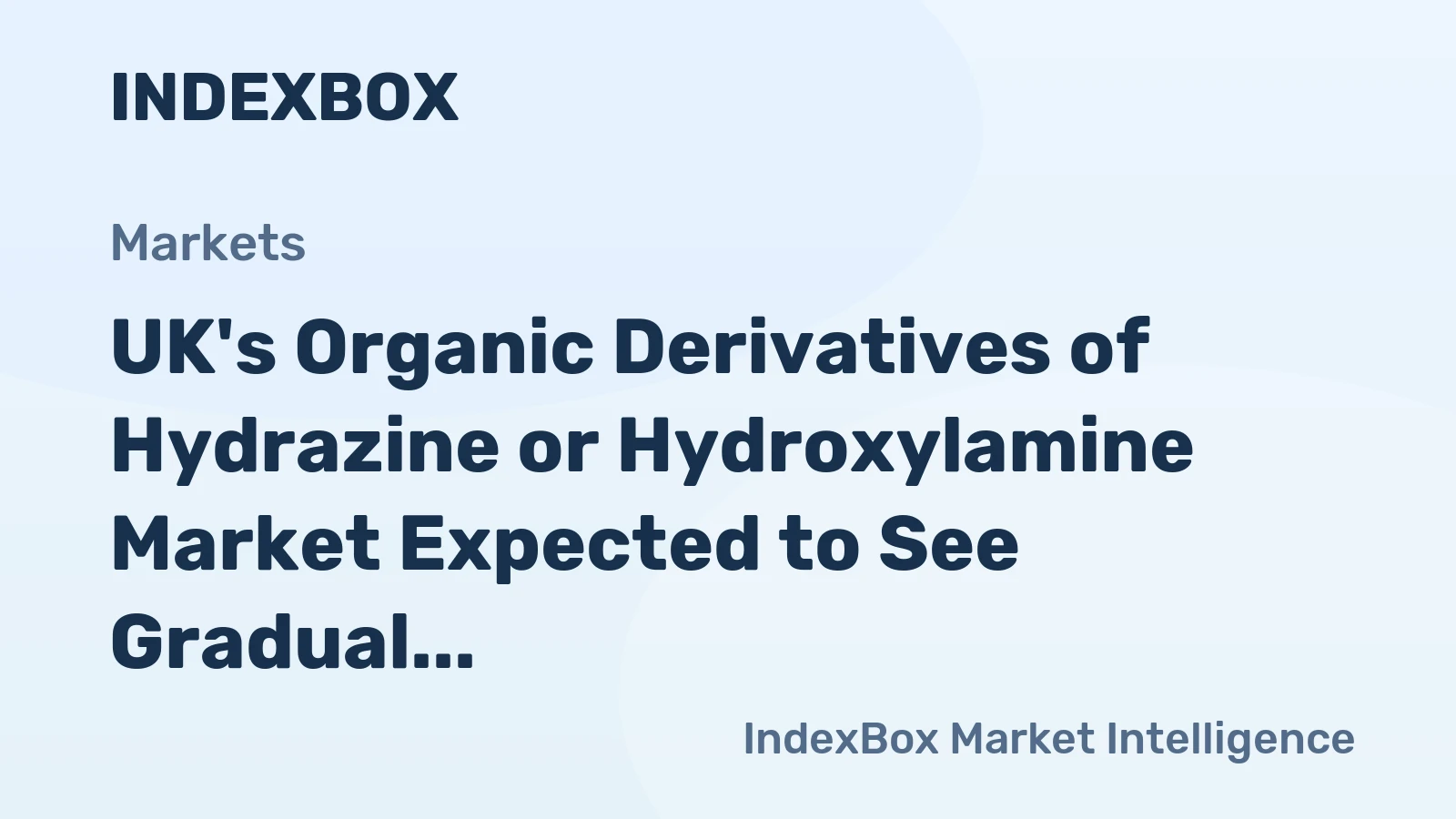 UK's Organic Derivatives of Hydrazine or Hydroxylamine Market Expected to See Gradual Growth with 1.4% CAGR