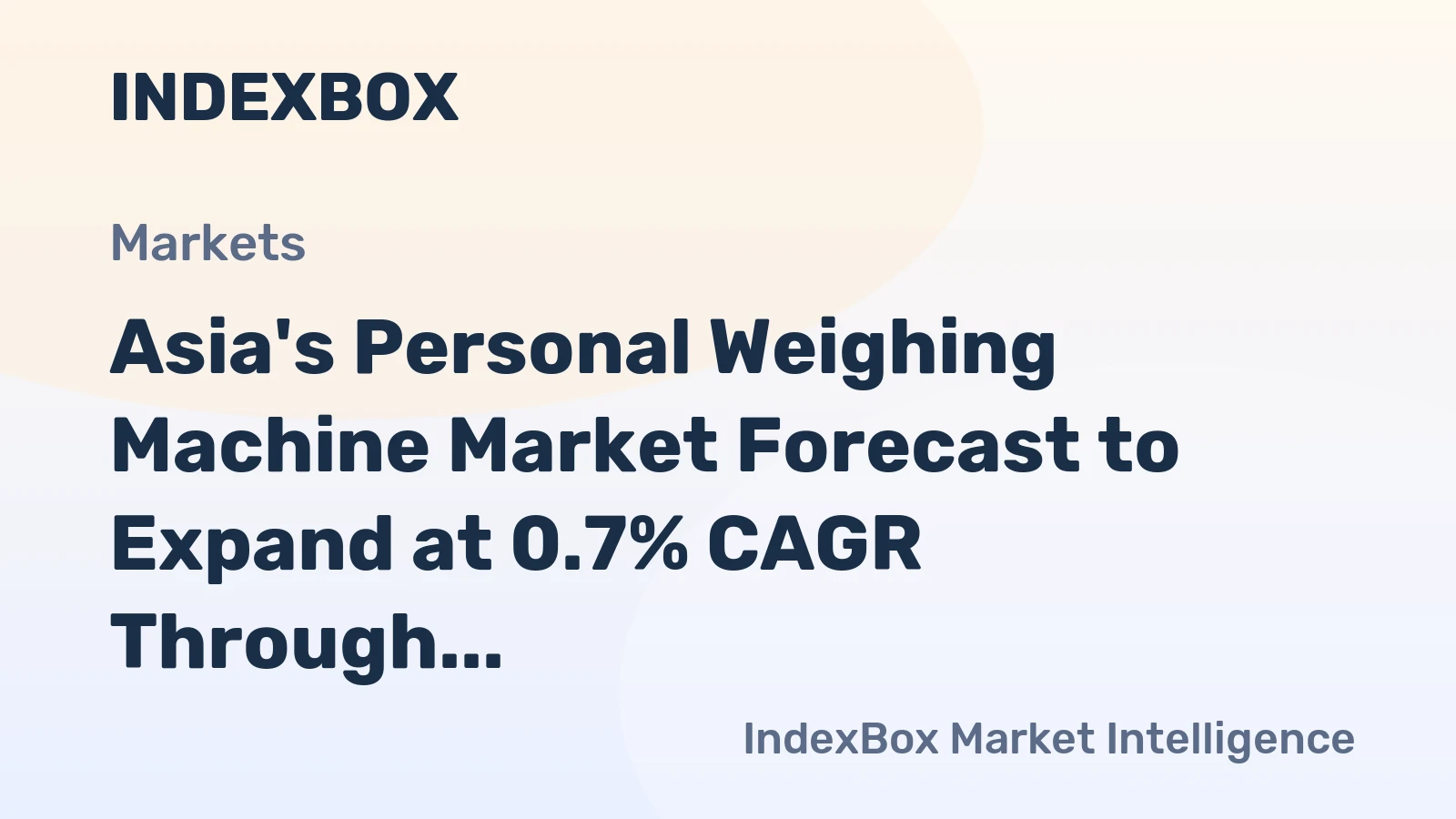 Asia's Personal Weighing Machine Market Forecast to Expand at 0.7% CAGR Through 2035