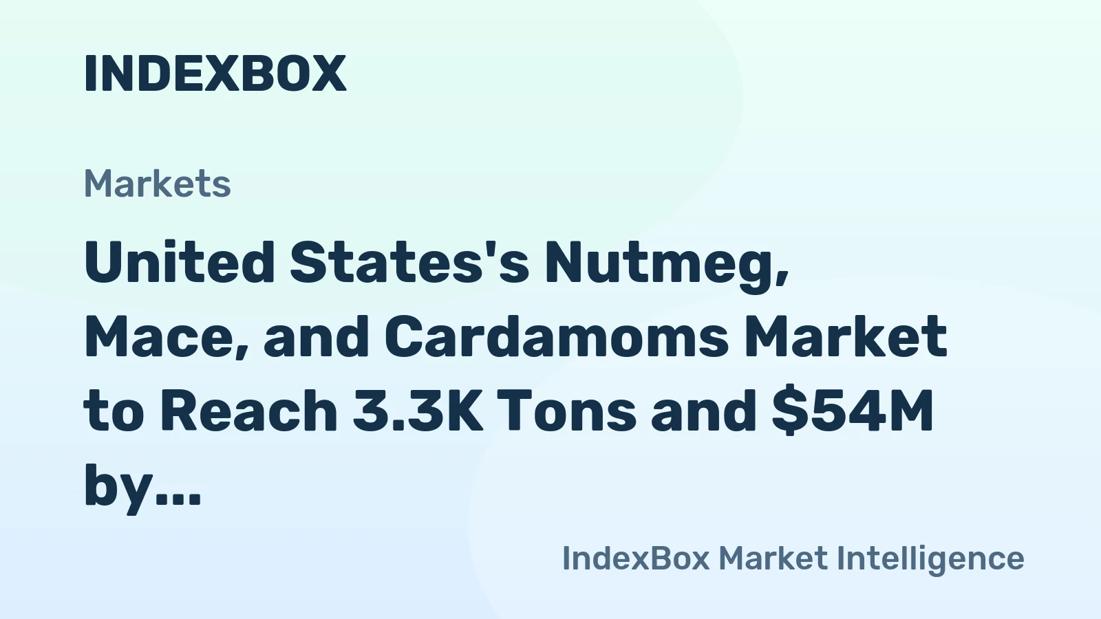 United States's Nutmeg, Mace, and Cardamoms Market to Reach 3.3K Tons and $54M by 2035