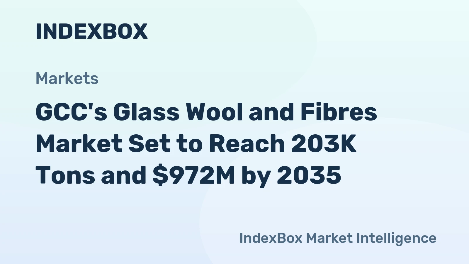 GCC's Glass Wool and Fibres Market Set to Reach 203K Tons and $972M by 2035