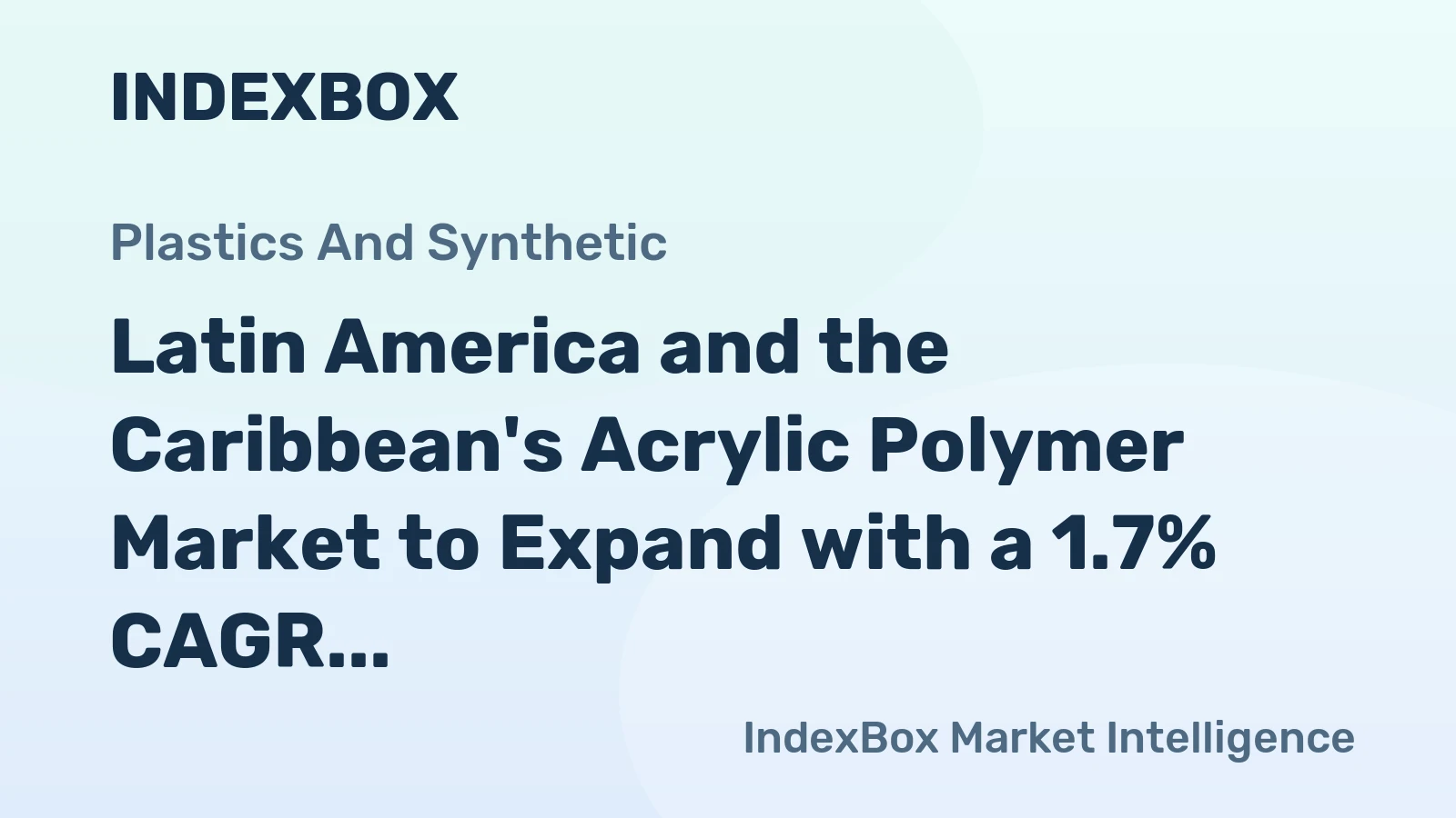 Latin America and the Caribbean's Acrylic Polymer Market to Expand with a 1.7% CAGR Through 2035