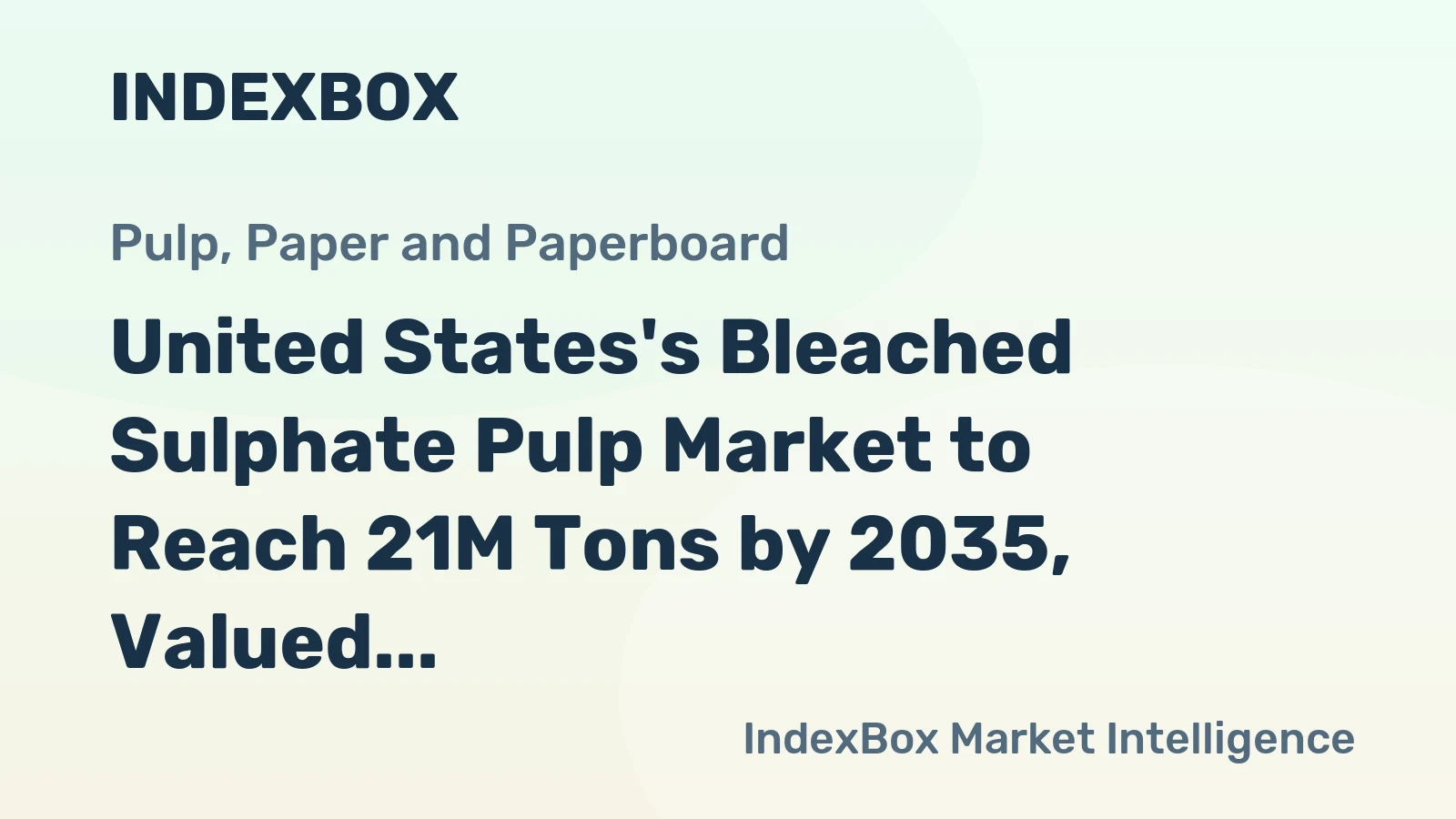 United States's Bleached Sulphate Pulp Market to Reach 21M Tons by 2035, Valued at $17B
