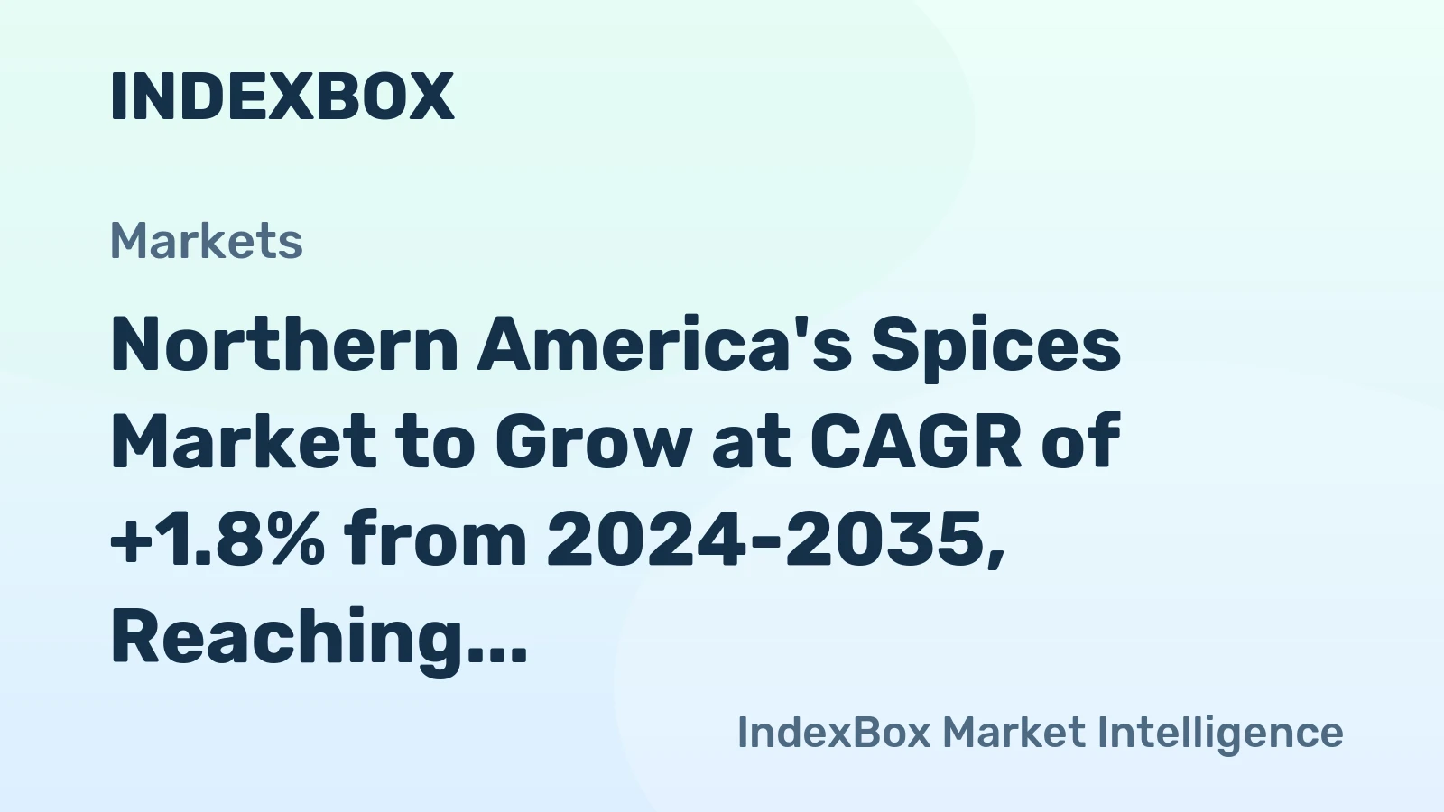 Northern America's Spices Market to Grow at CAGR of +1.8% from 2024-2035, Reaching 689K Tons