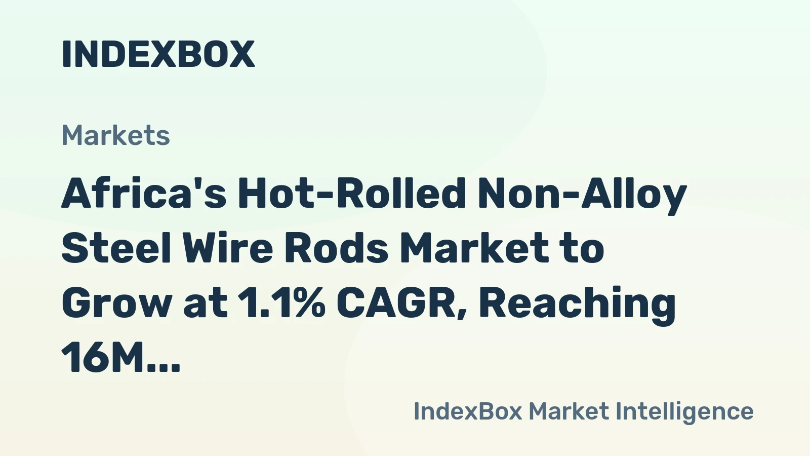 Africa's Hot-Rolled Non-Alloy Steel Wire Rods Market to Grow at 1.1% CAGR, Reaching 16M Tons by 2035