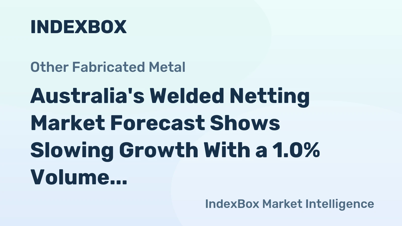 Australia's Welded Netting Market Forecast Shows Slowing Growth With a 1.0% Volume CAGR Through 2035