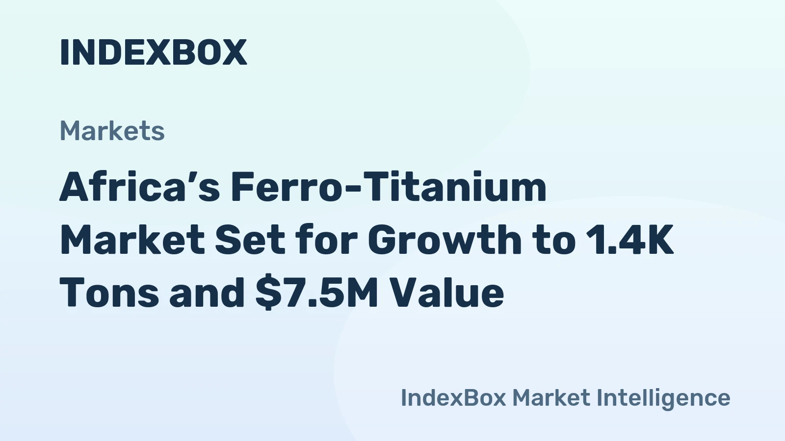 Africa’s Ferro-Titanium Market Set for Growth to 1.4K Tons and $7.5M Value