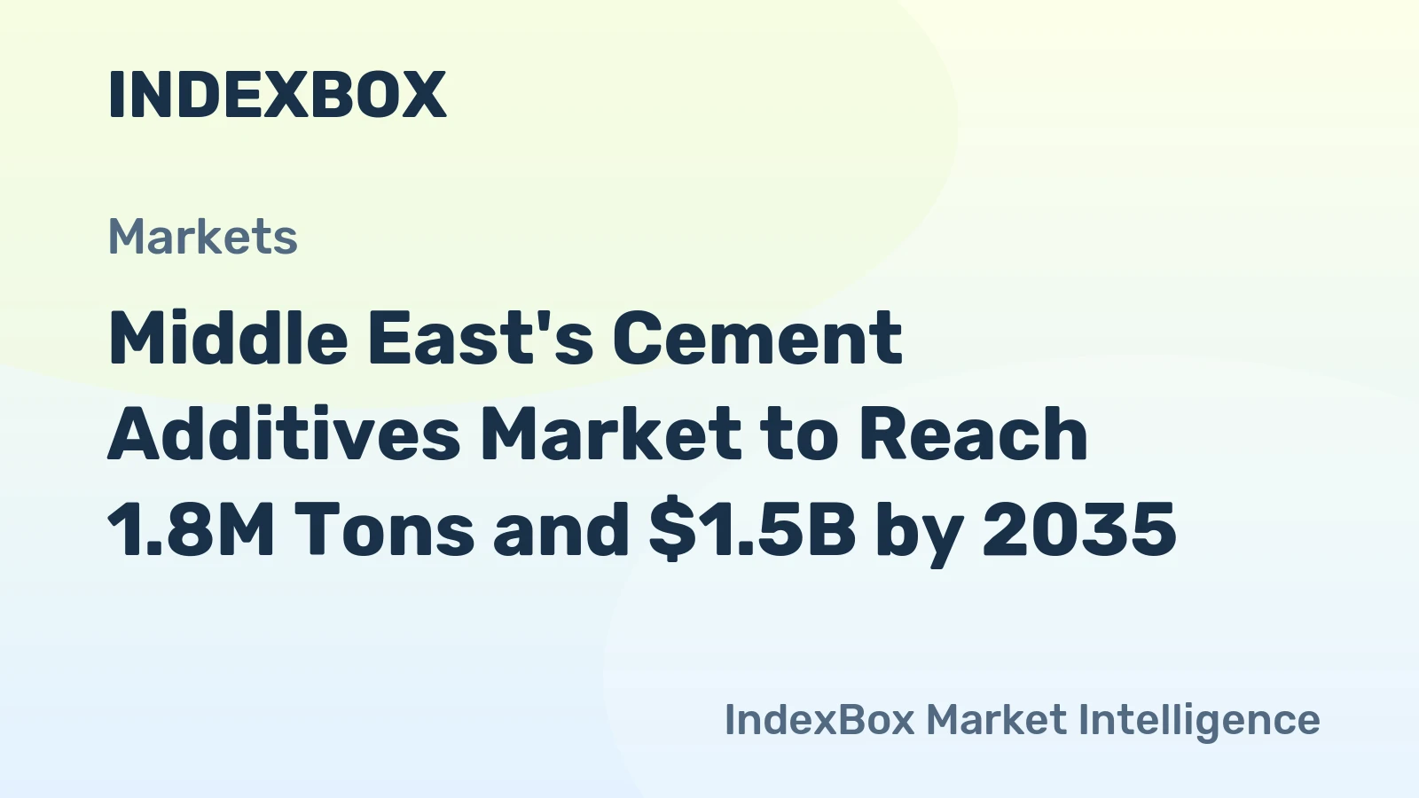 Middle East's Cement Additives Market to Reach 1.8M Tons and $1.5B by 2035