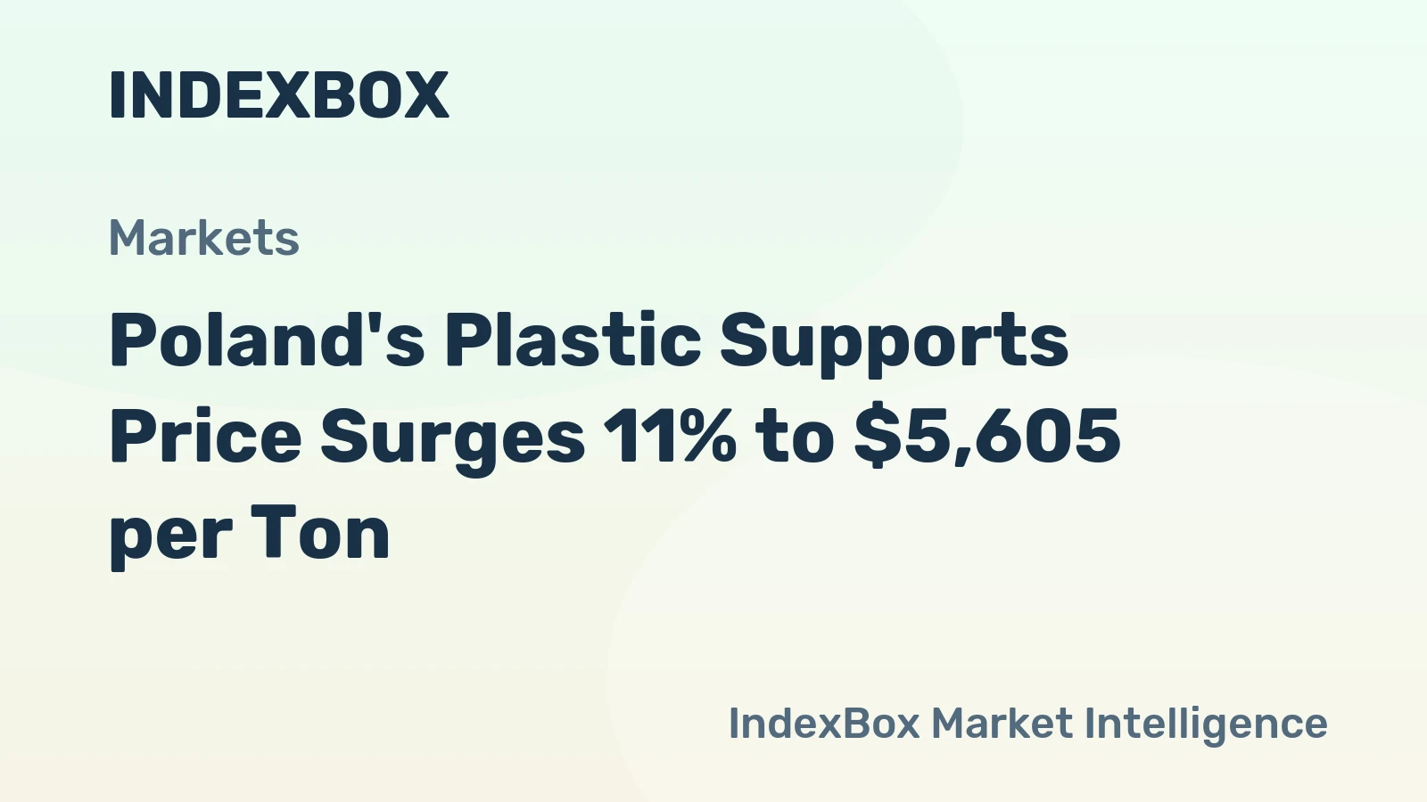 Poland's Plastic Supports Price Surges 11% to $5,605 per Ton