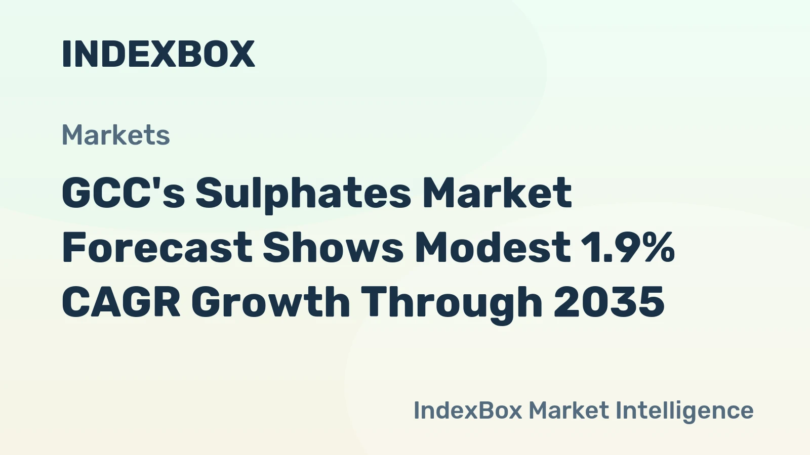 GCC's Sulphates Market Forecast Shows Modest 1.9% CAGR Growth Through 2035