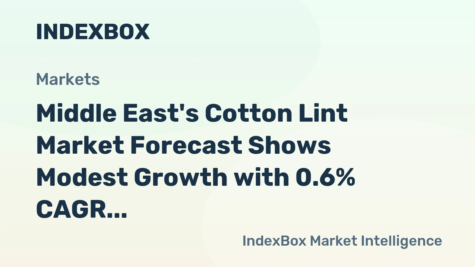 Middle East's Cotton Lint Market Forecast Shows Modest Growth with 0.6% CAGR in Value Terms