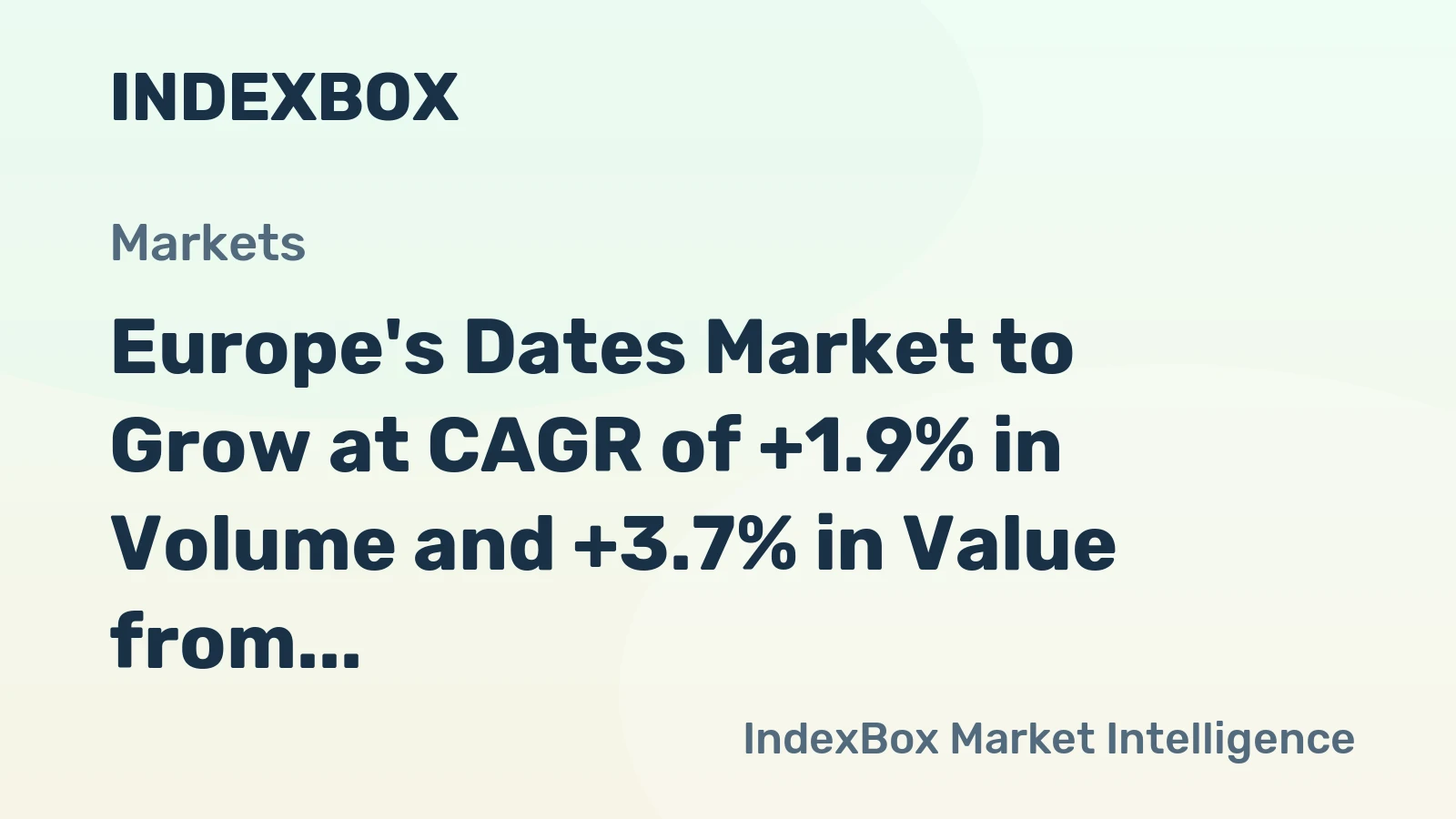 Europe's Dates Market to Grow at CAGR of +1.9% in Volume and +3.7% in Value from 2024 to 2035
