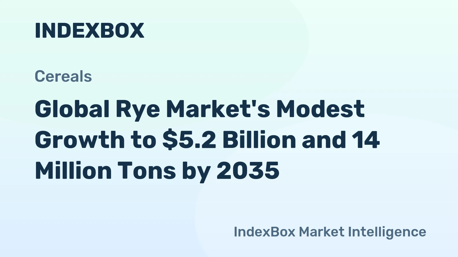 Global Rye Market's Modest Growth to $5.2 Billion and 14 Million Tons by 2035