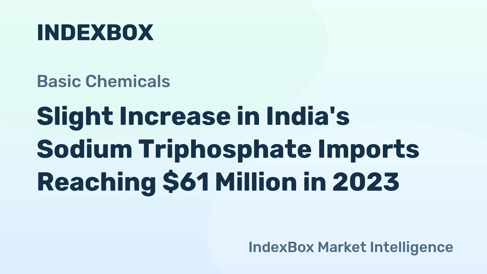 Slight Increase in India's Sodium Triphosphate Imports Reaching $61 Million in 2023